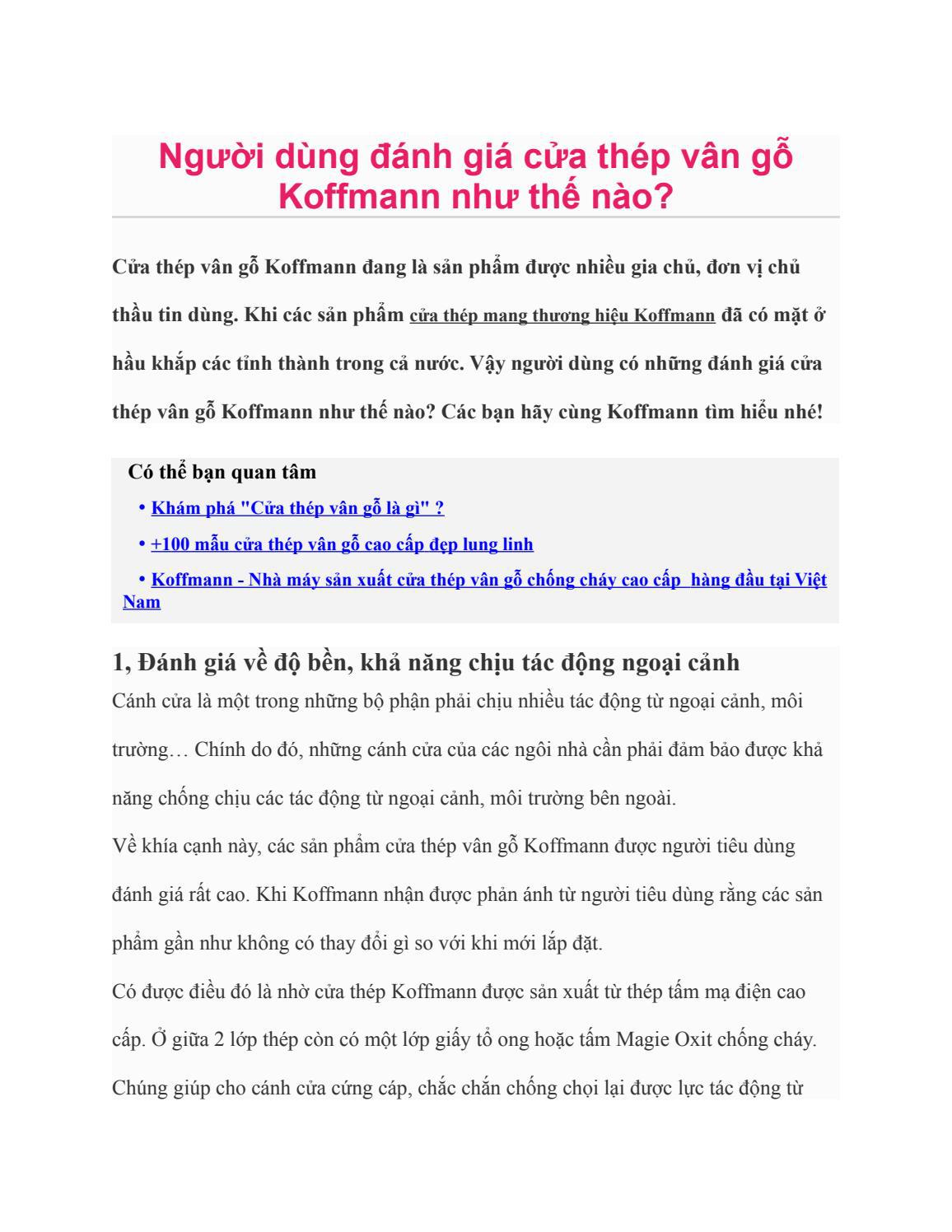 Người dùng đánh giá cửa thép vân gỗ Koffmann như thế nào? by Cửa thép ...