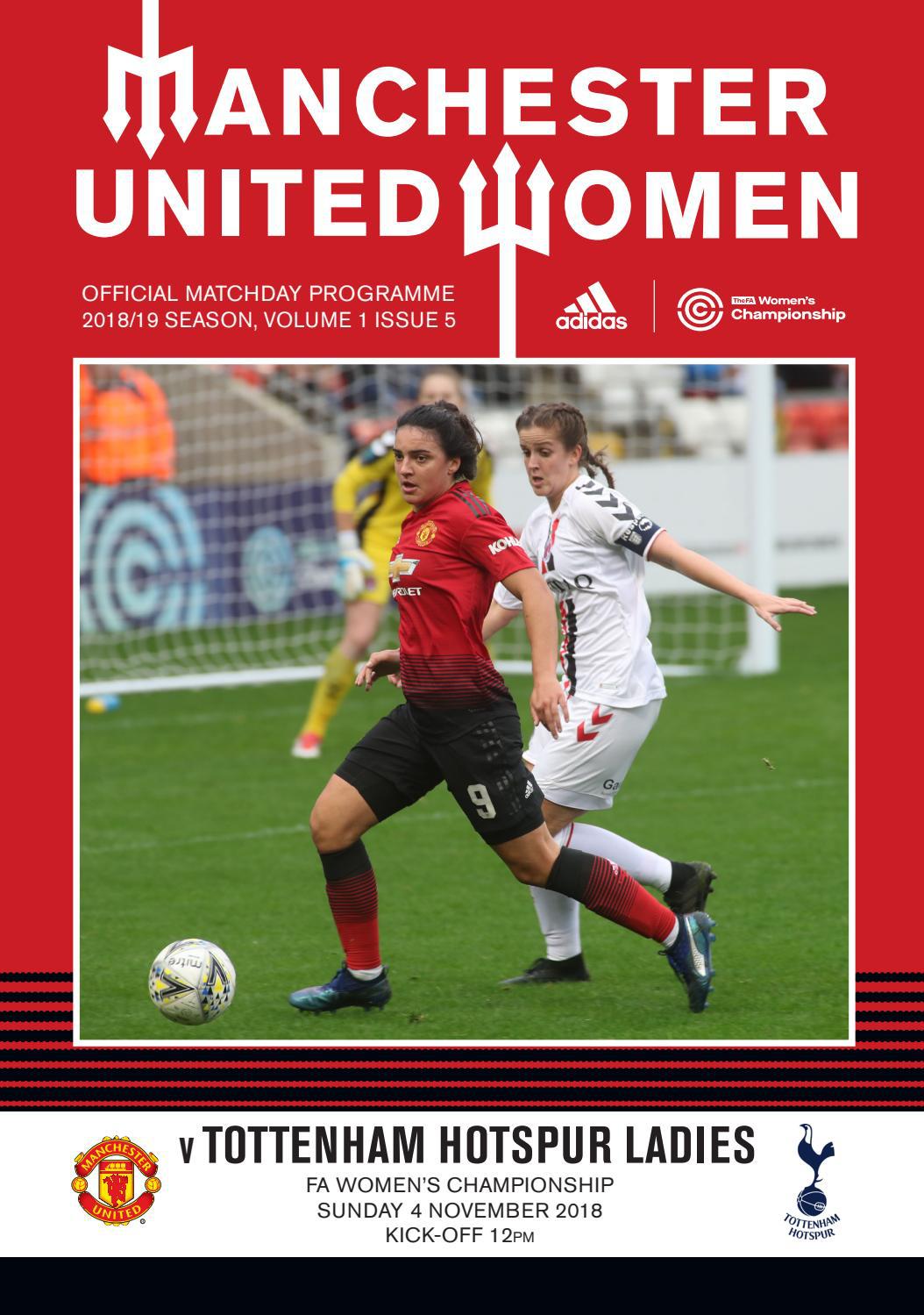 Manchester United Women v Tottenham Hotspur Ladies match programme, FA ...