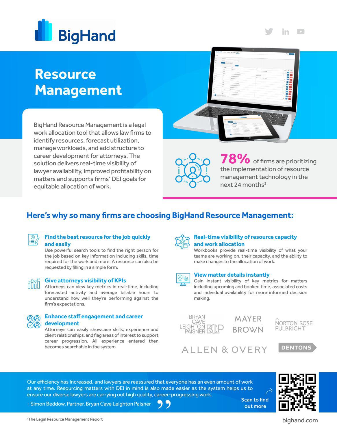 BigHand Resource Management Product Sheet (NA) by BigHandMedia - Issuu