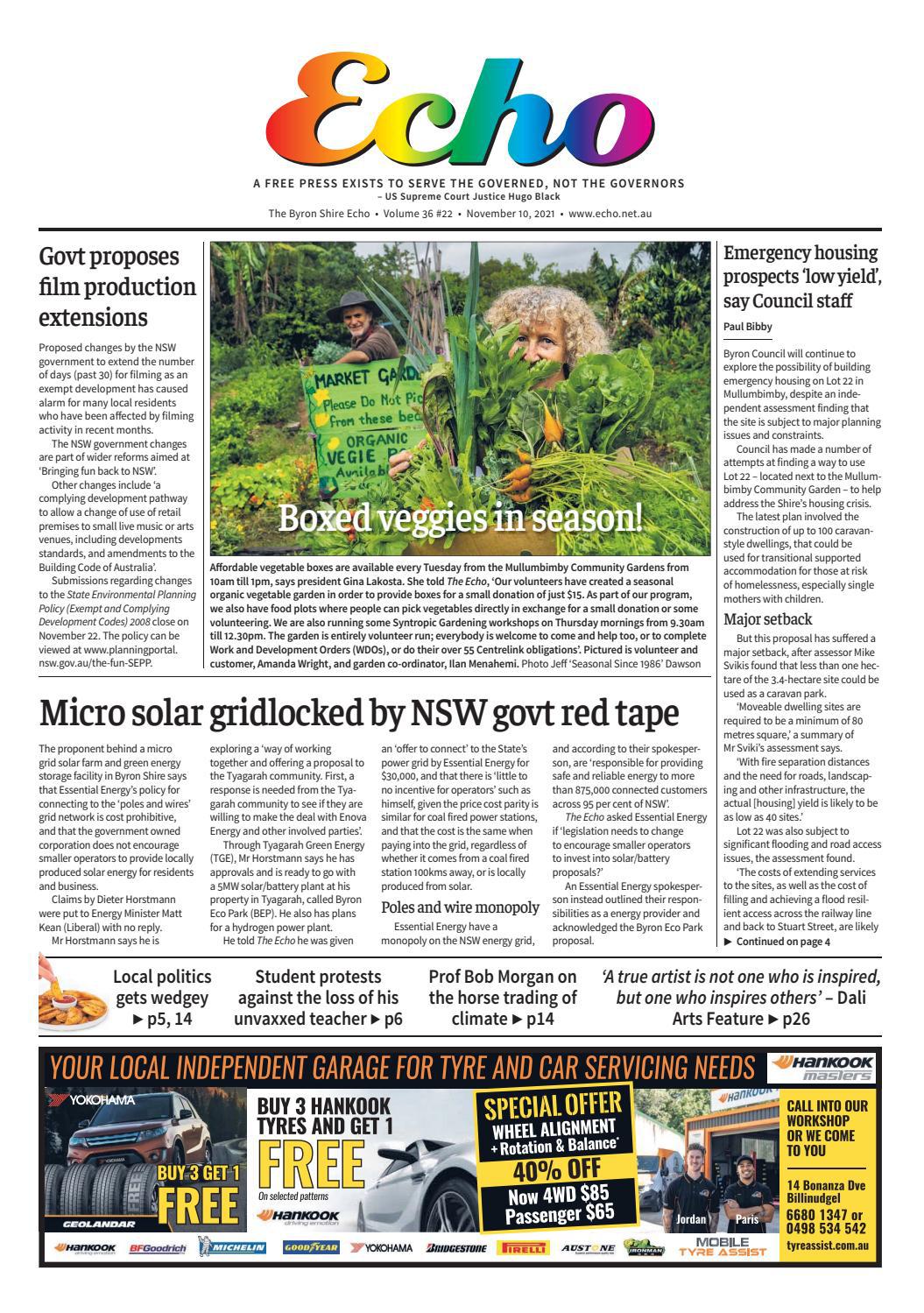 The Byron Shire Echo Issue 36 22 November 10 2021 By Echo 