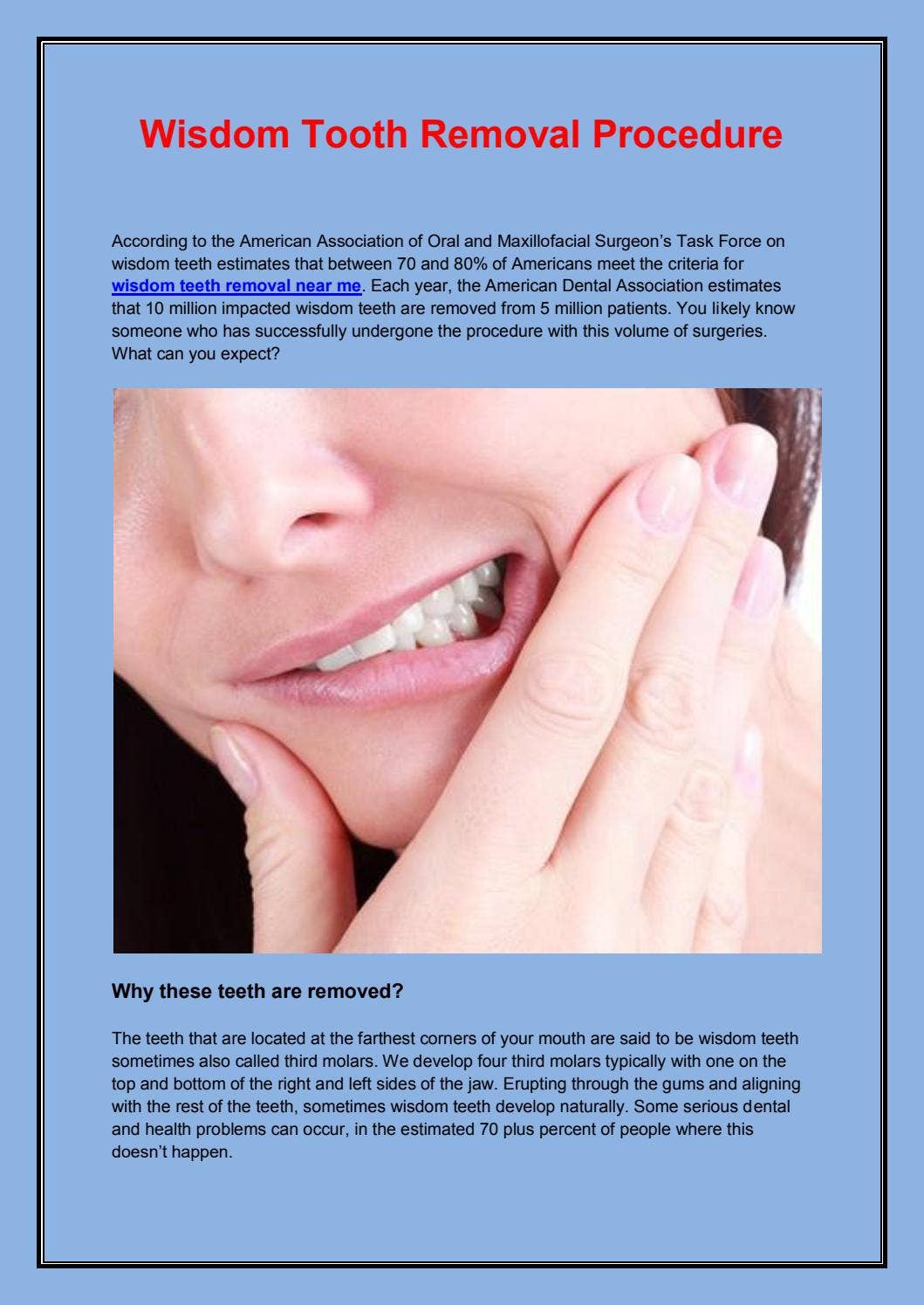 Wisdom Tooth Removal Procedure by Emergency Dentistinhouston - Issuu