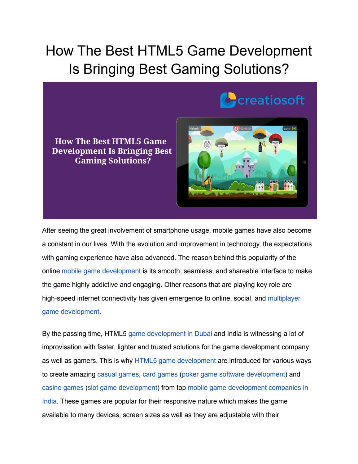 How The Best HTML5 Game Development Is Bringing Best Gaming Solutions ...