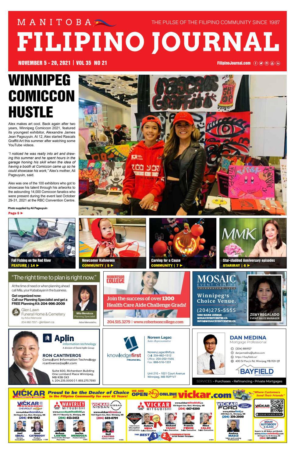 Filipino Journal Manitoba Edition November 05 - 20, 2021 by Filipino ...