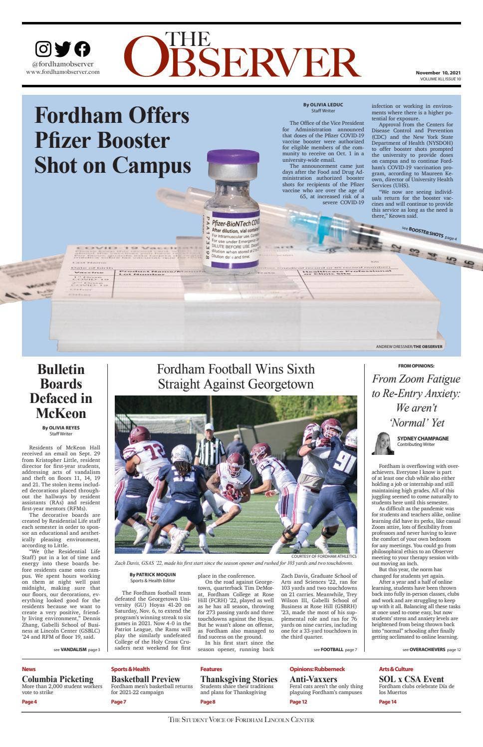Issue 10 Fall 2021 by Fordham Observer - Issuu