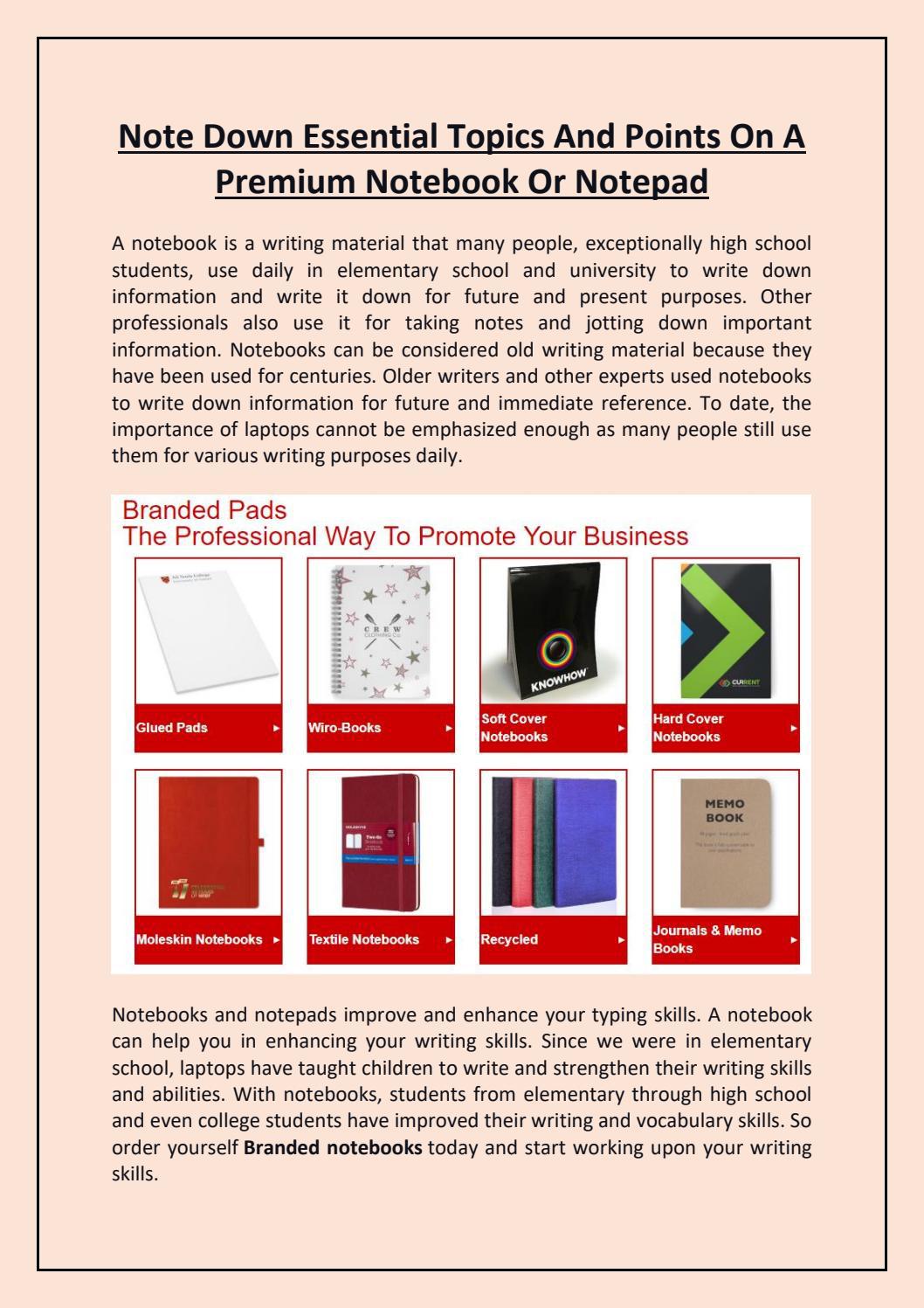 Note Down Essential Topics And Points On A Premium Notebook Or Notepad ...