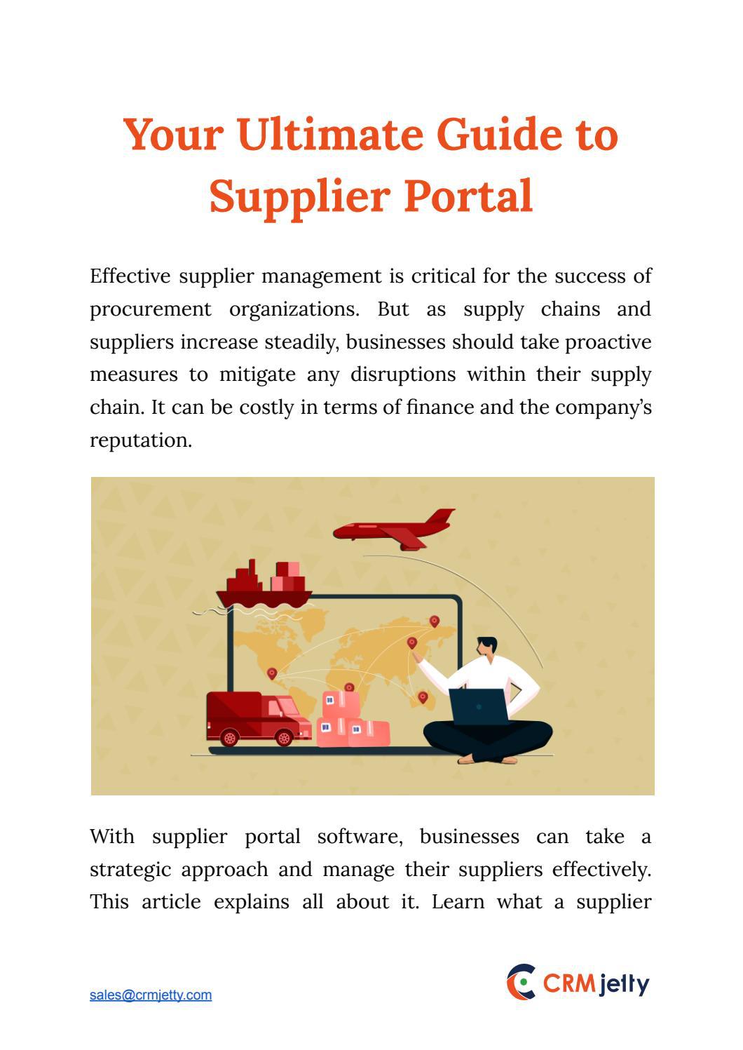 Your Ultimate Guide to Supplier Portal by CRMJetty - Issuu