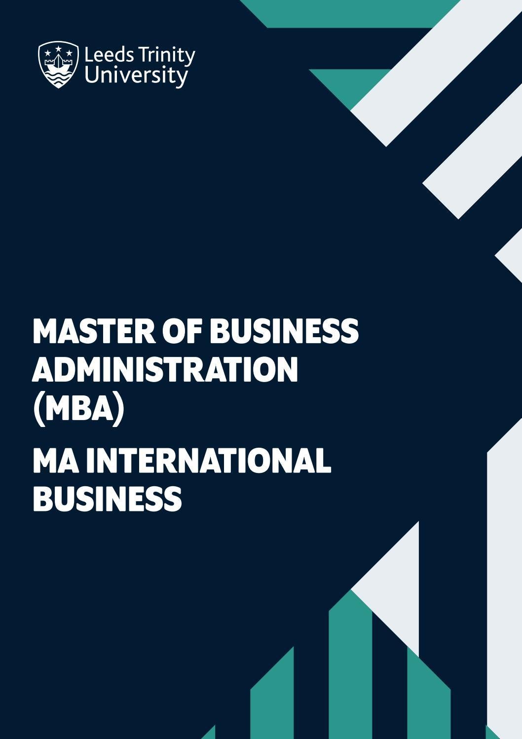 MBA Business Administration / MA International Business - Leeds Trinity ...