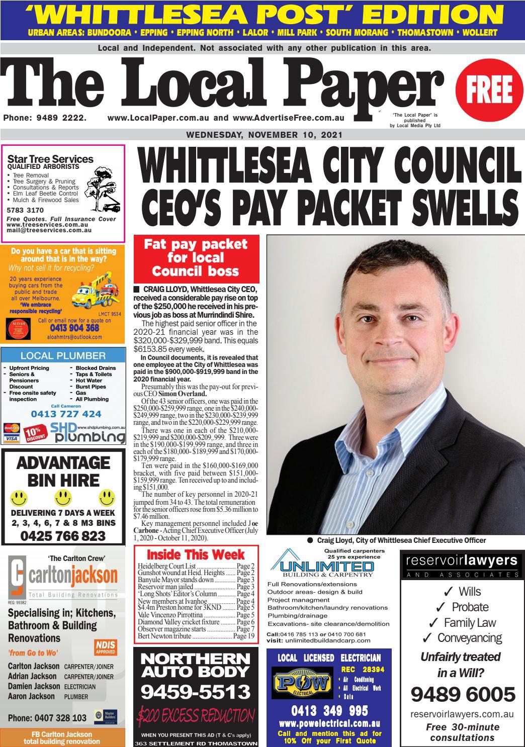 The Local Paper Whittlesea Post Edition Wed Nov 10 2021 By Ash