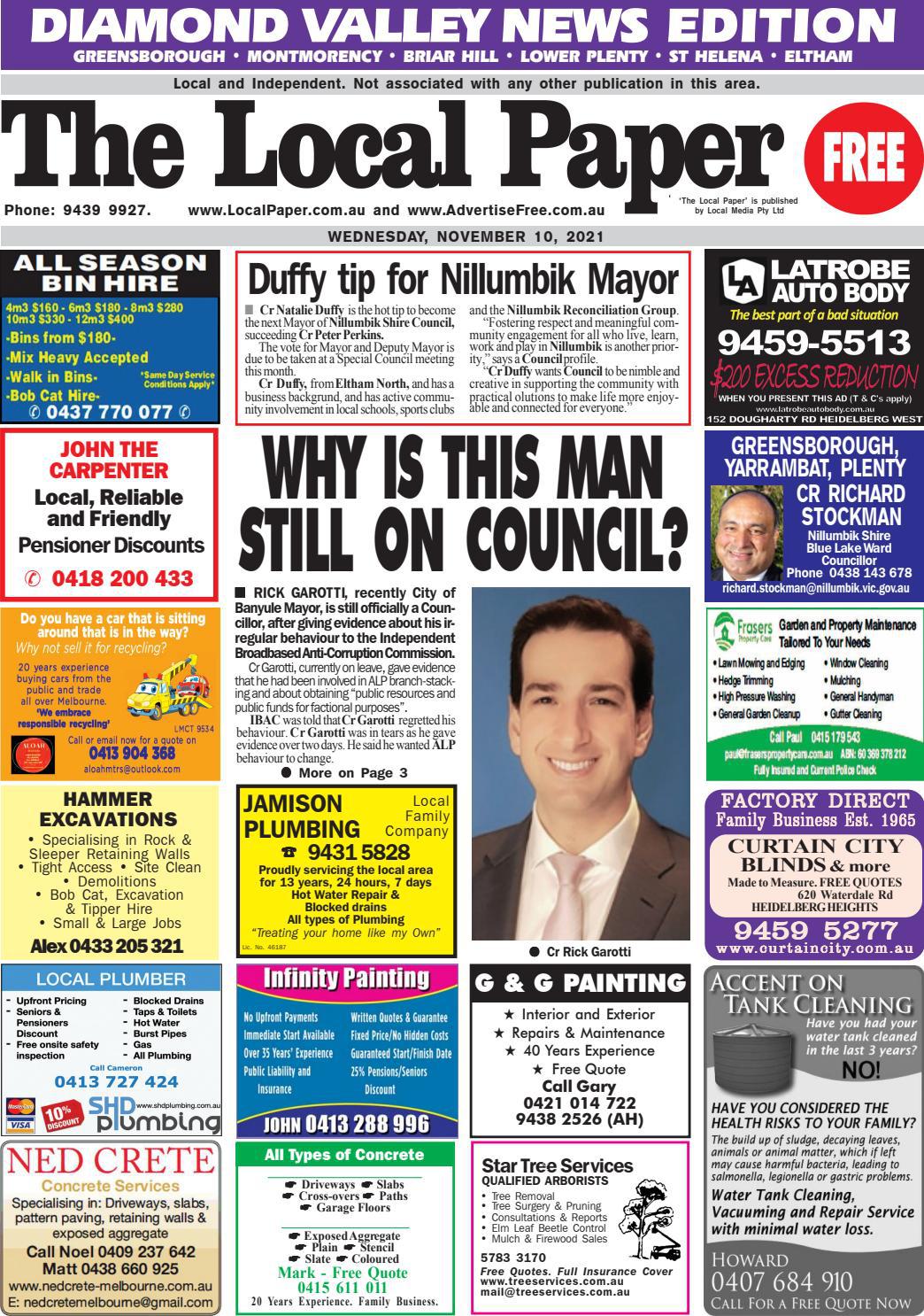 The Local Paper. Diamond Valley News Edition. Wed., Nov. 10, 2021 by ...