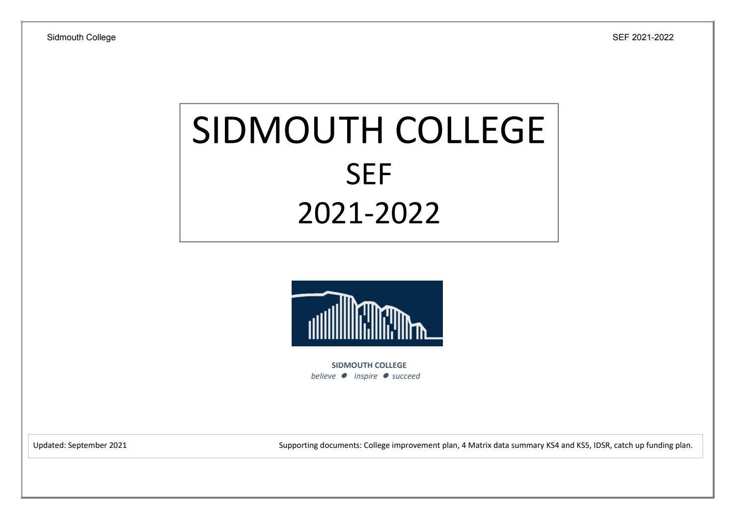 Sidmouth College SEF by Sidmouth College - Issuu