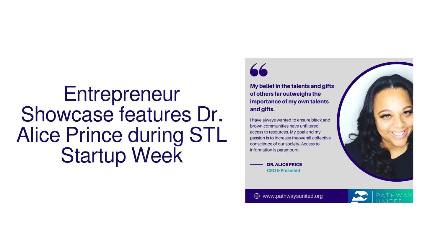 Entrepreneur Showcase features Dr. Alice Prince during STL Startup Week ...