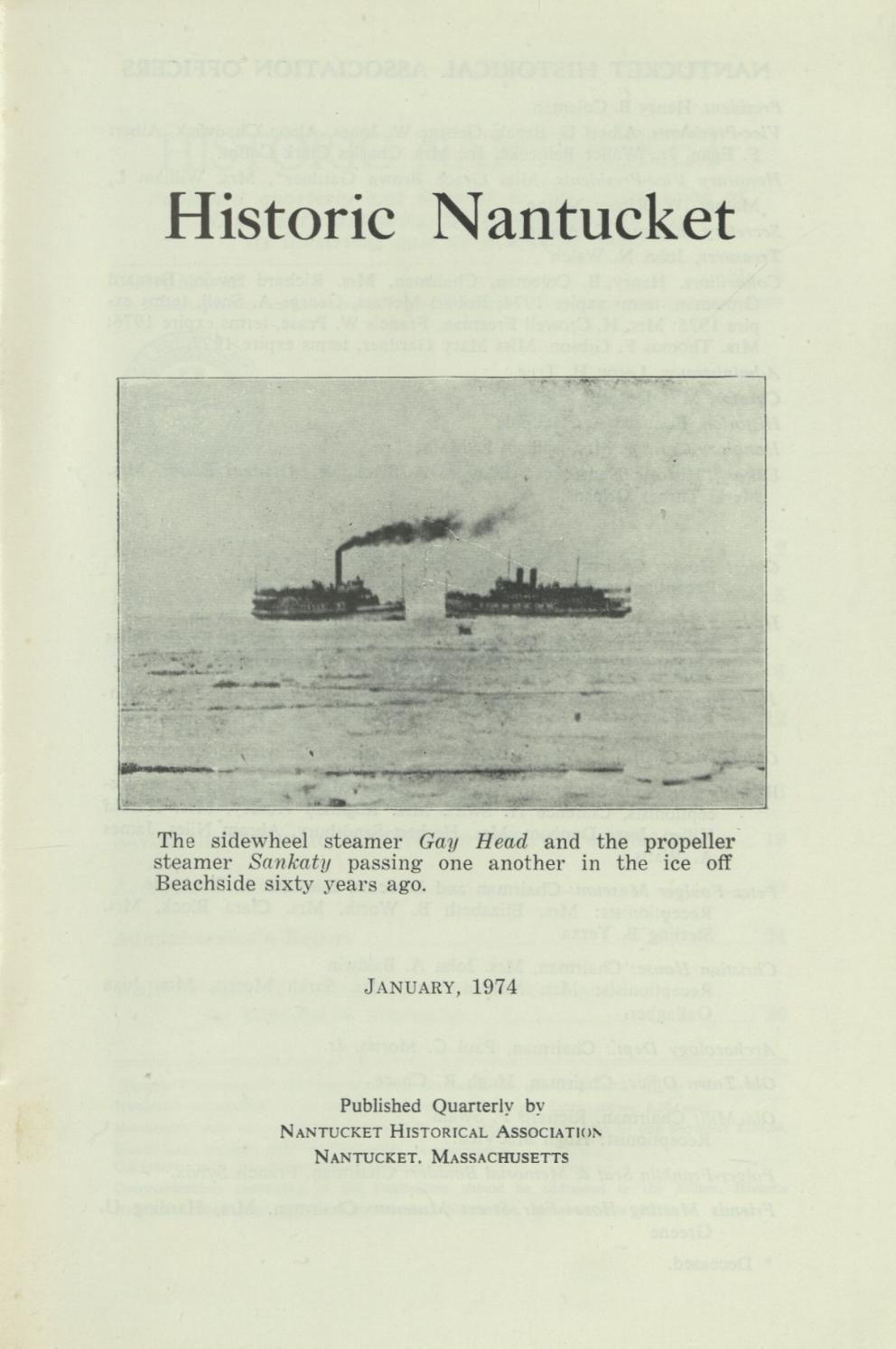 Historic Nantucket, January 1974, Vol. 21 No. 3 by Nantucket Historical ...