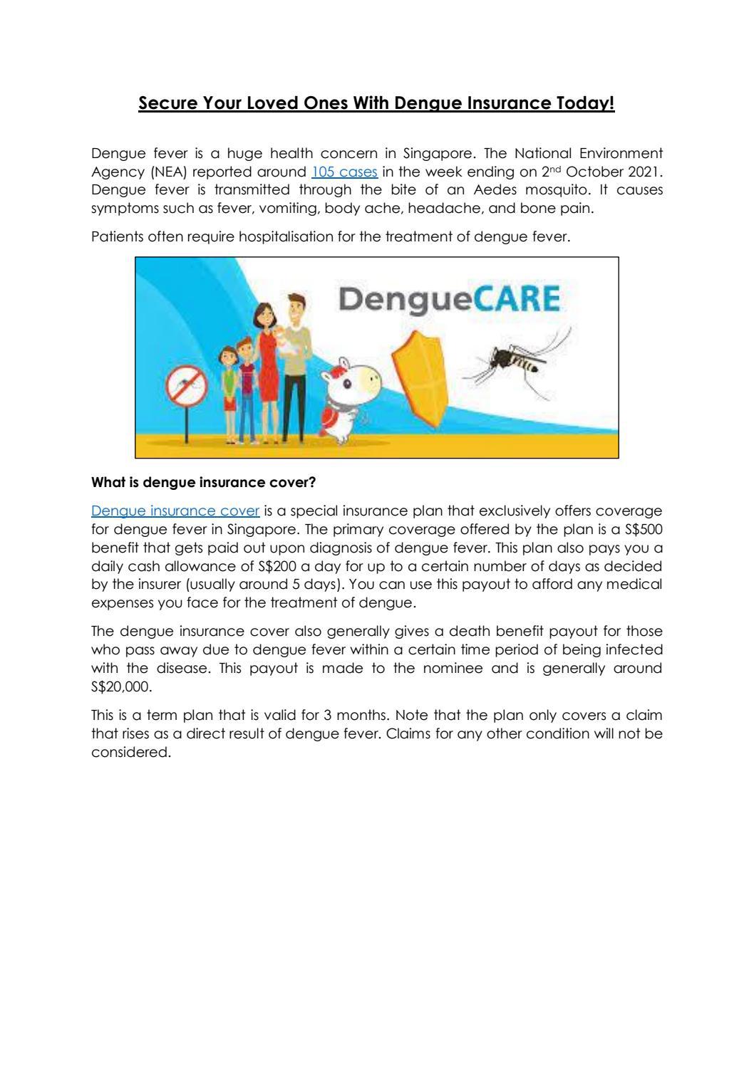 Secure Your Loved Ones With Dengue Insurance Today by kavitapodar - Issuu