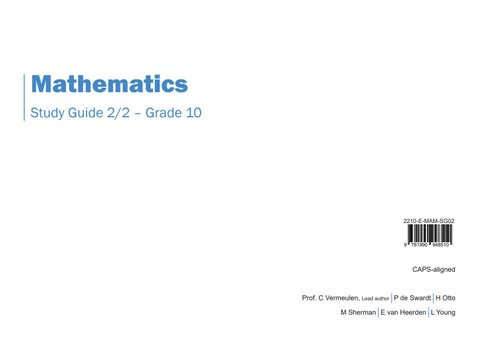 Mathematics Grade 10 Study Guide 2/2 by Impaq - Issuu
