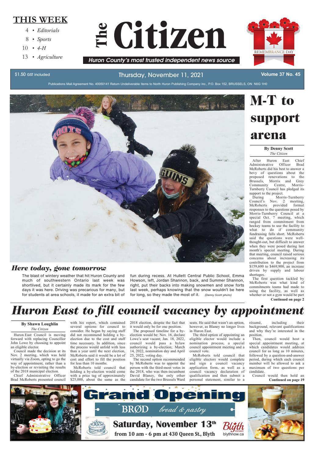 The Citizen - Nov. 11, 2021 by North Huron Publishing Company Ltd. - Issuu