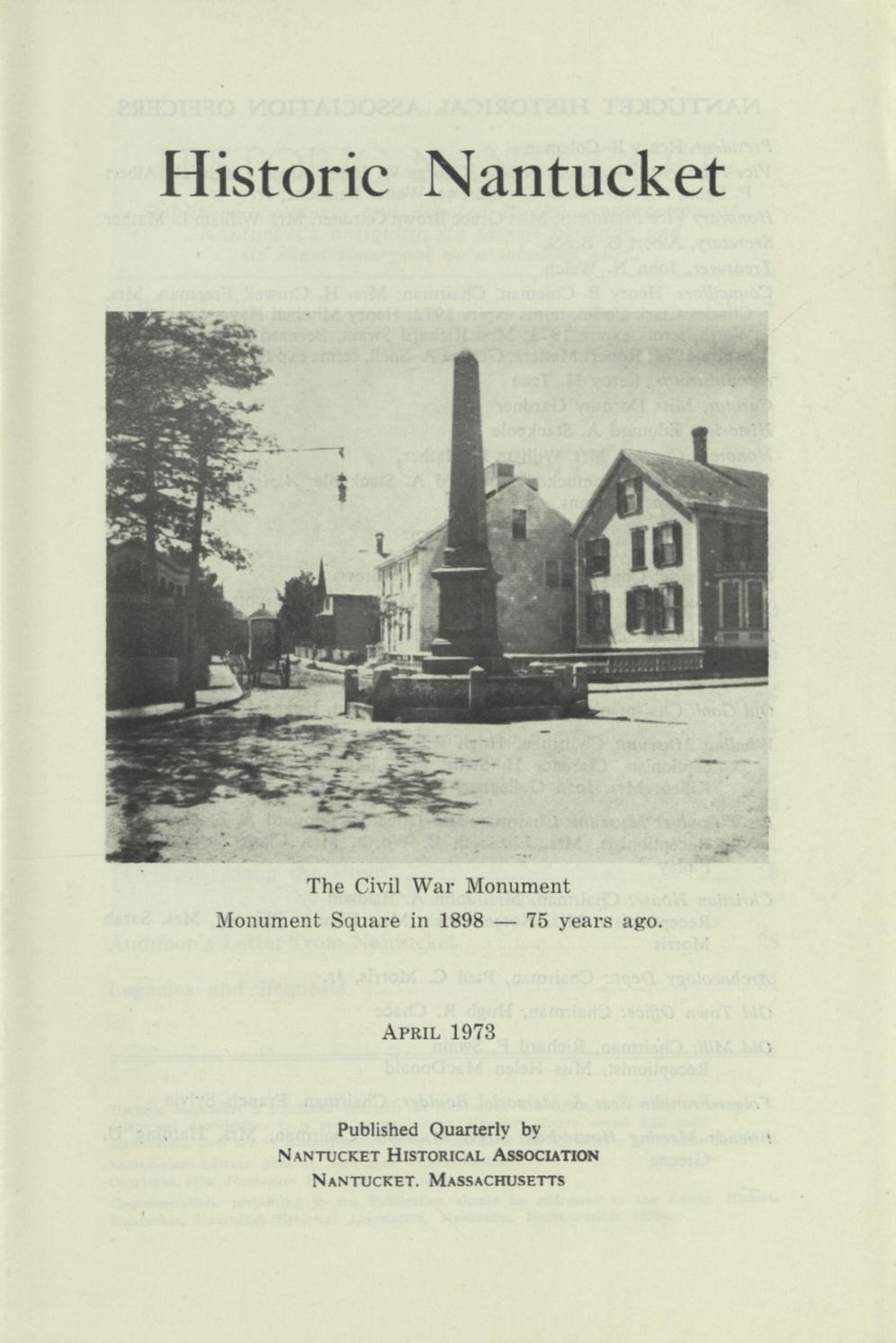 Historic Nantucket, April 1973, Vol. 20 No. 4 by Nantucket Historical ...