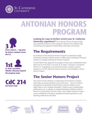 College for Women: Antonian Honors by St. Catherine University - Issuu