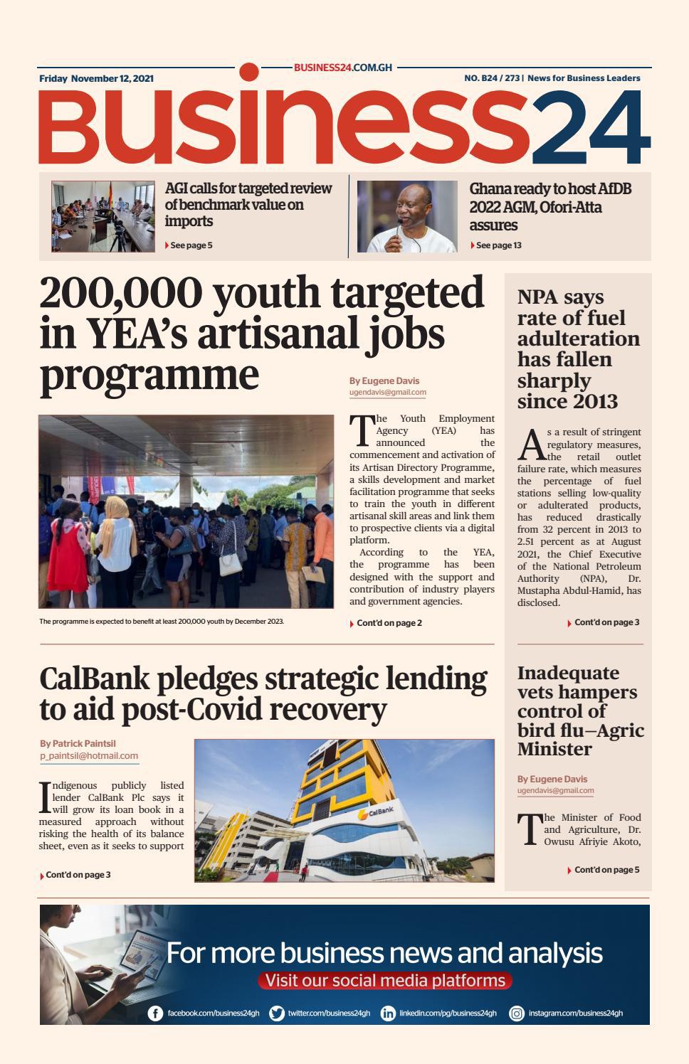 Business24 Newspaper 12th November, 2021 by Business24 Online - Issuu