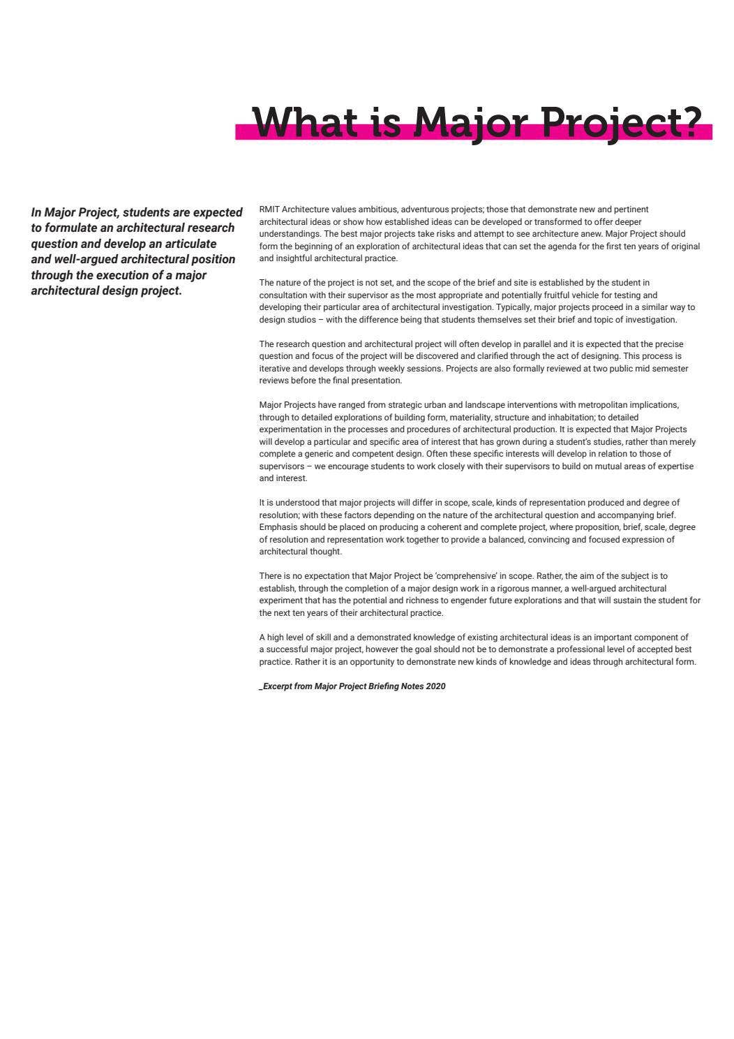 RMIT Architecture & Urban Design - Major Project Catalogue Semester 2 ...