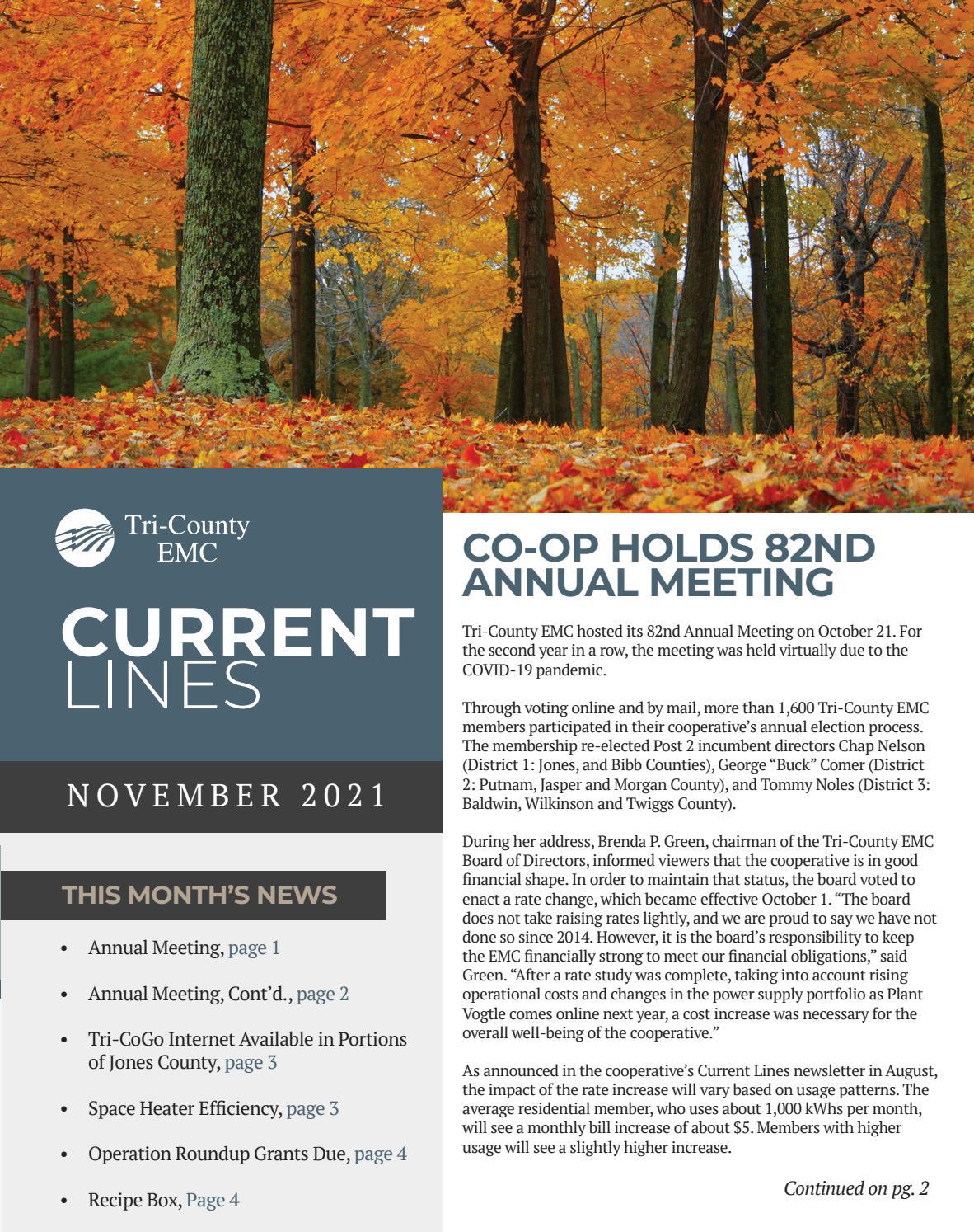 Current Lines November 2021 by Tri-County EMC - Issuu