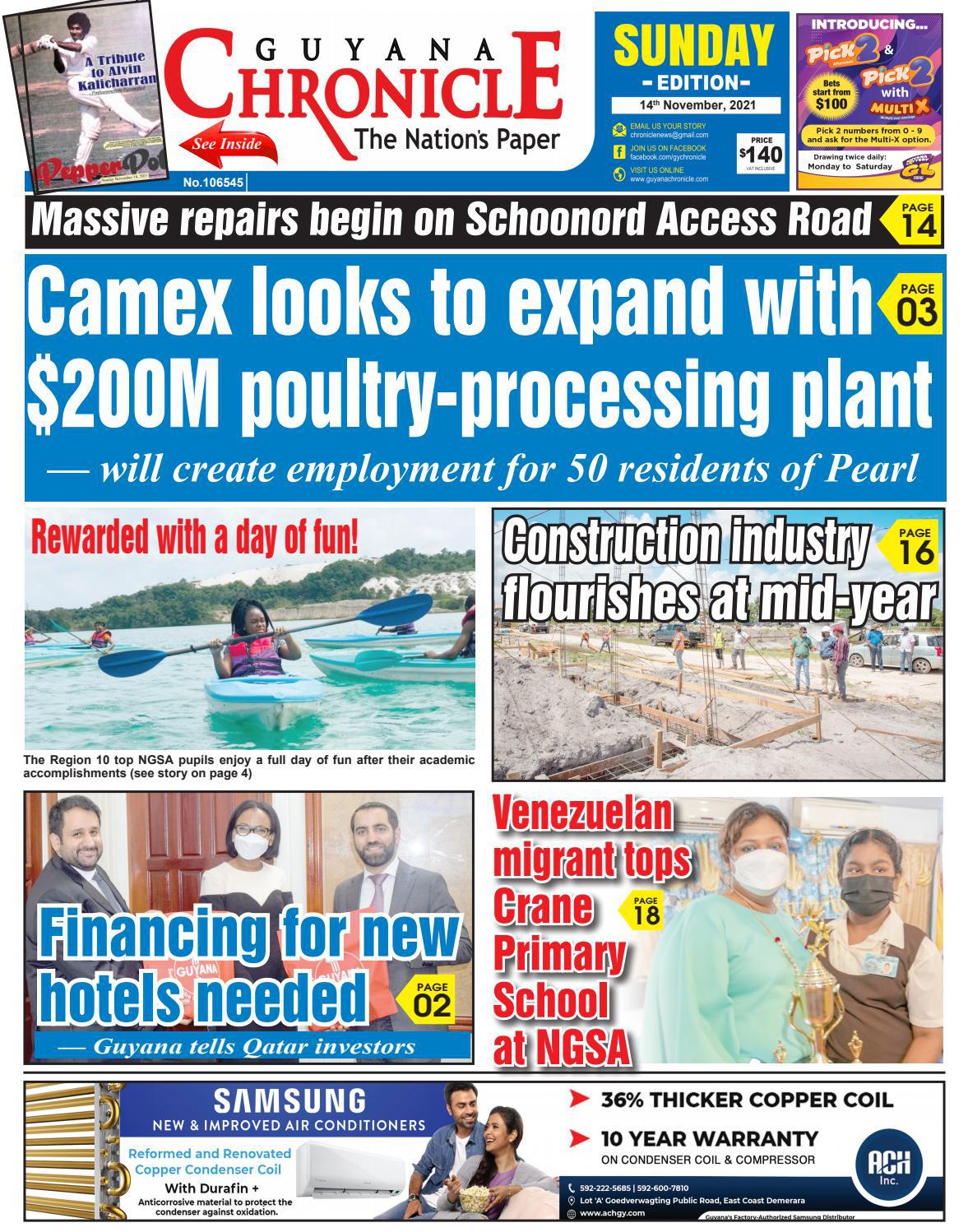 Guyana_Chronicle_Epaper_14_11_2021 by Guyana Chronicle - Issuu