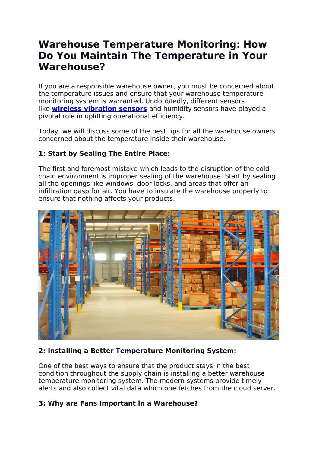 Warehouse Temperature Monitoring: How Do You Maintain The Temperature ...