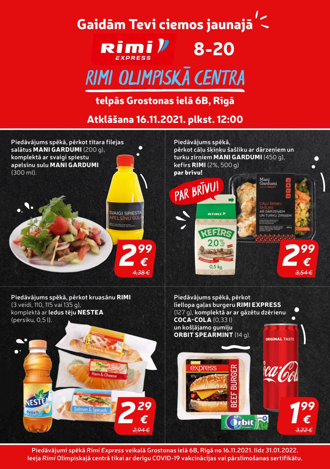 Rimi Express Rimi Olimpiskais centrs piedāvājumi 16.11.2021. - 31.01. ...