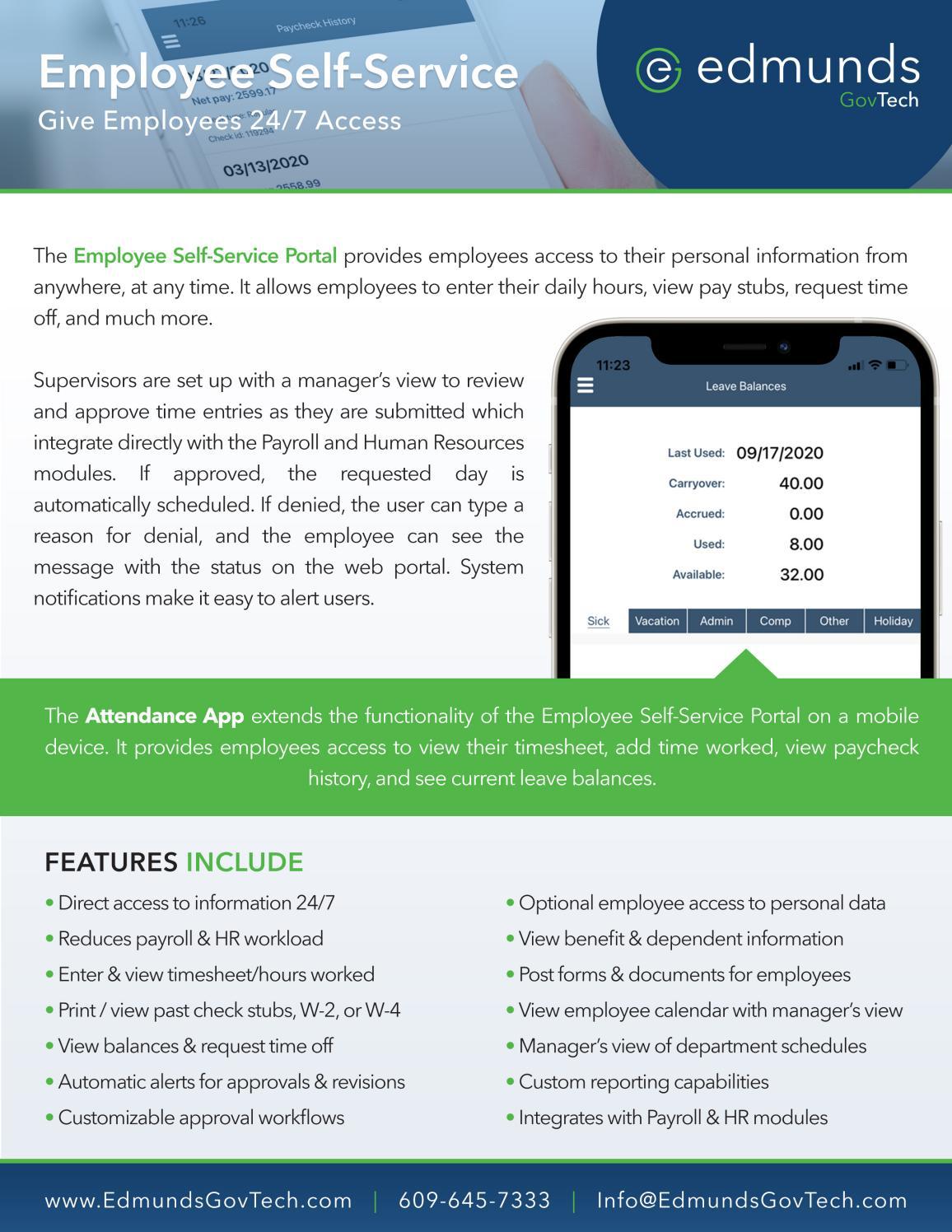 Edmunds GovTech Employee Self-Service Portal & Attendance App by ...