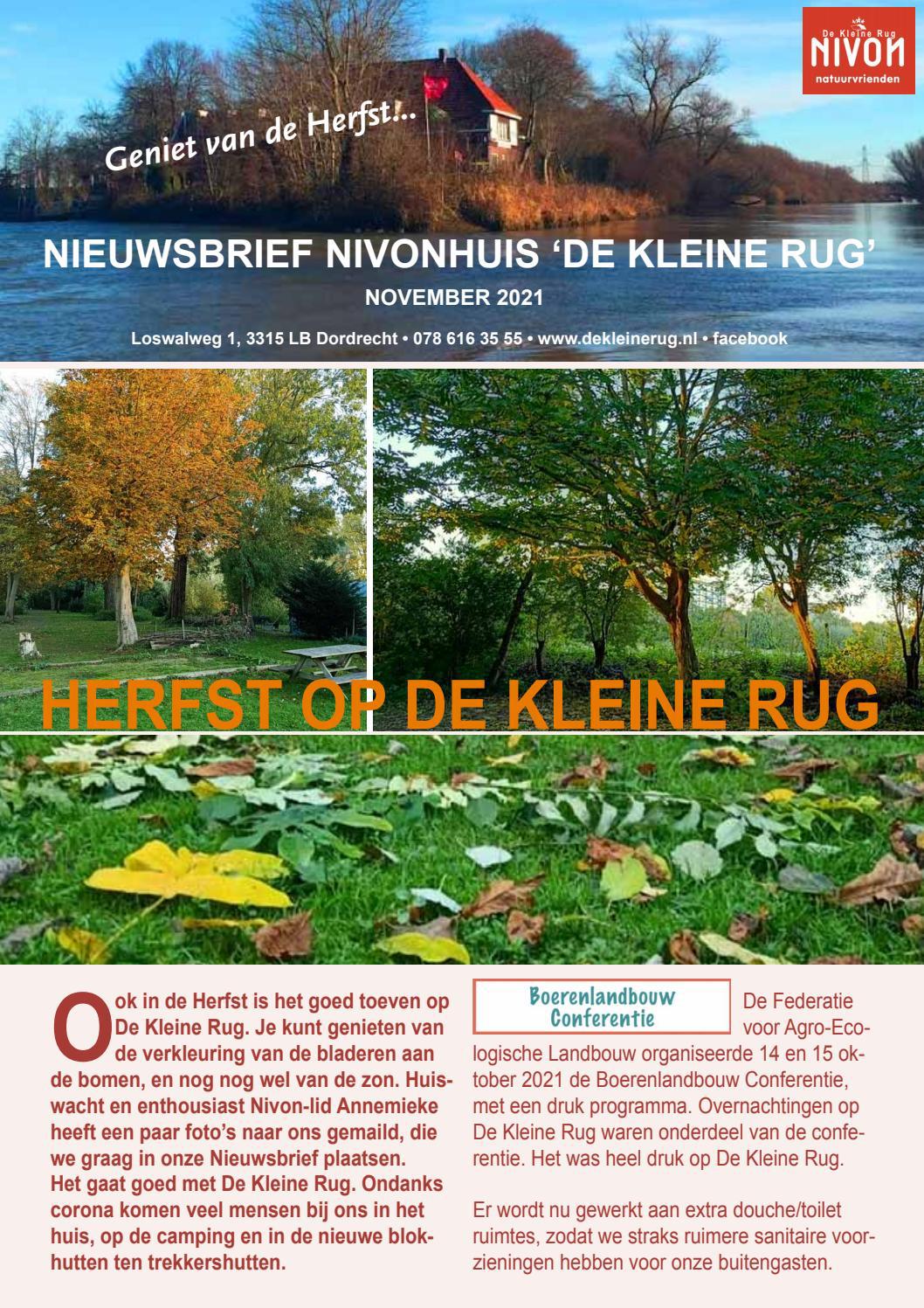 Nieuwsbrief NIVON-huis De Kleine Rug Dordrecht | november 2021 by ATM ...