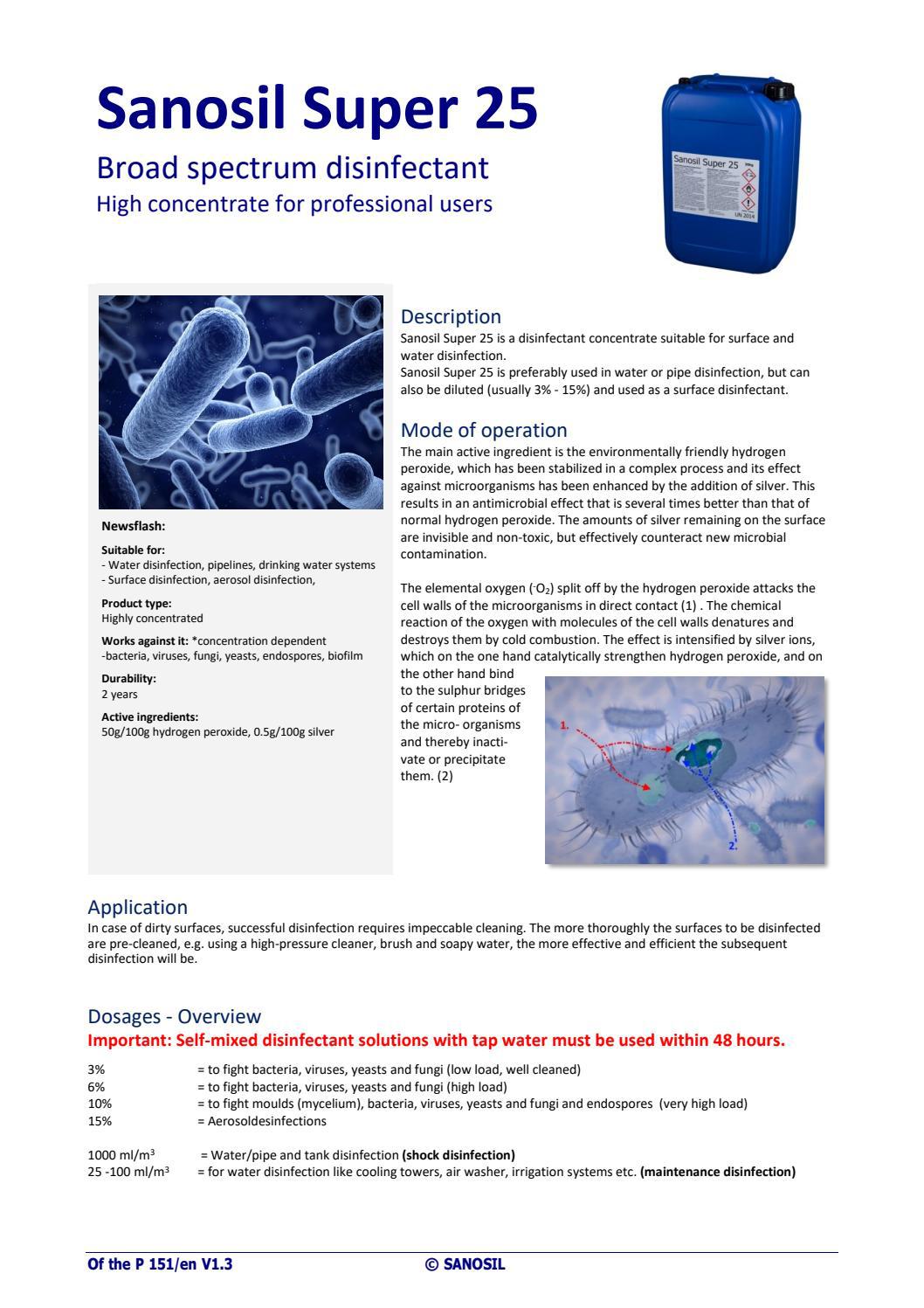 Sanosil Super 25 manual by NAC Europe - Issuu