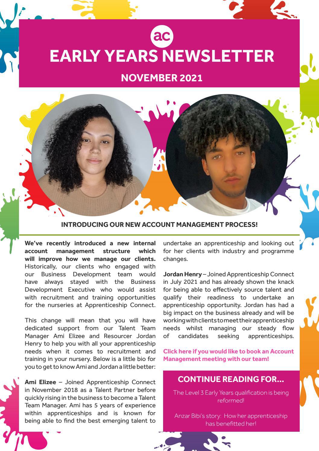 The AC Early Years Newsletter - November 2021 by Apprenticeship Connect ...