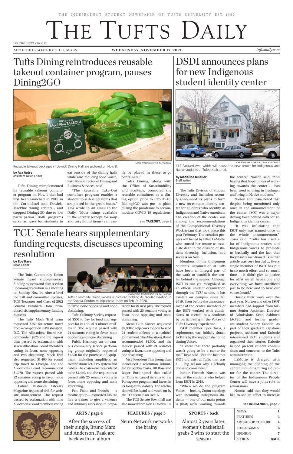 The Tufts Daily - Tuesday, November 17, 2021 by The Tufts Daily - Issuu