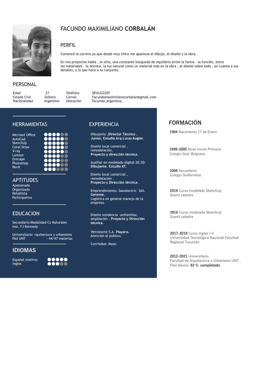 Cv-Arquitecto junior by FacundoMaximilianoCorbalan_ - Issuu