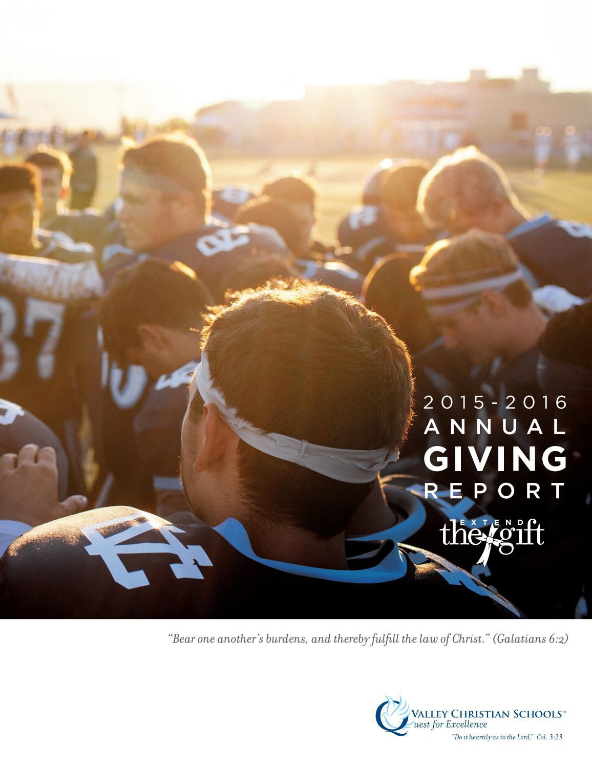 Annual Giving Report | 2015-2016 by Valley Christian Schools - Issuu