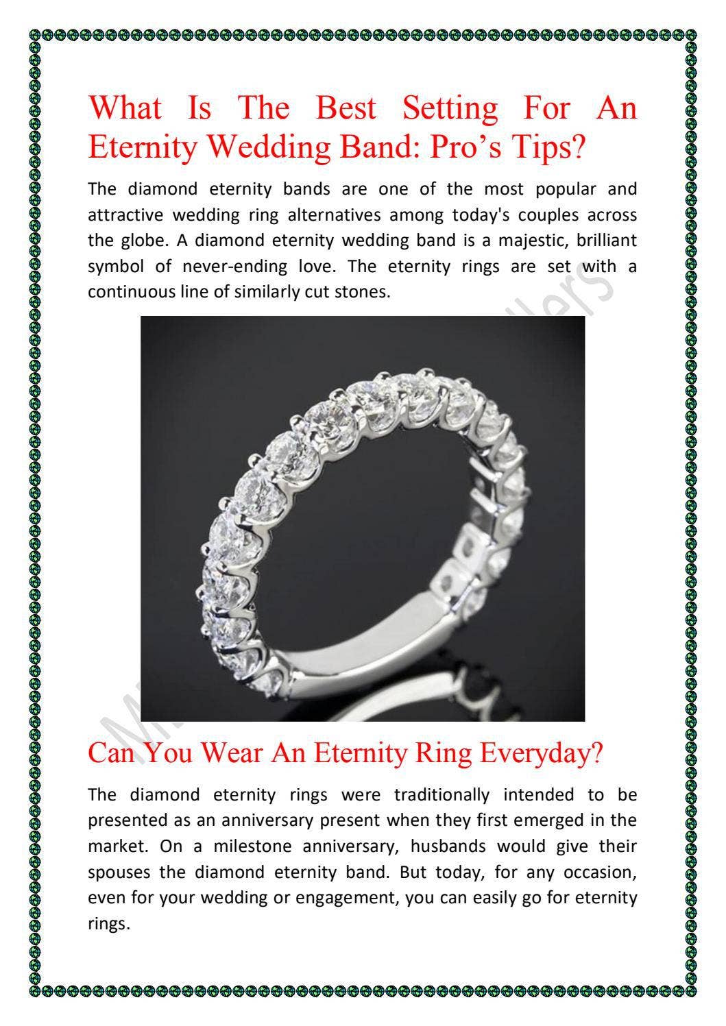 What Is The Best Setting For An Eternity Wedding Band: Pro’s Tips? by ...