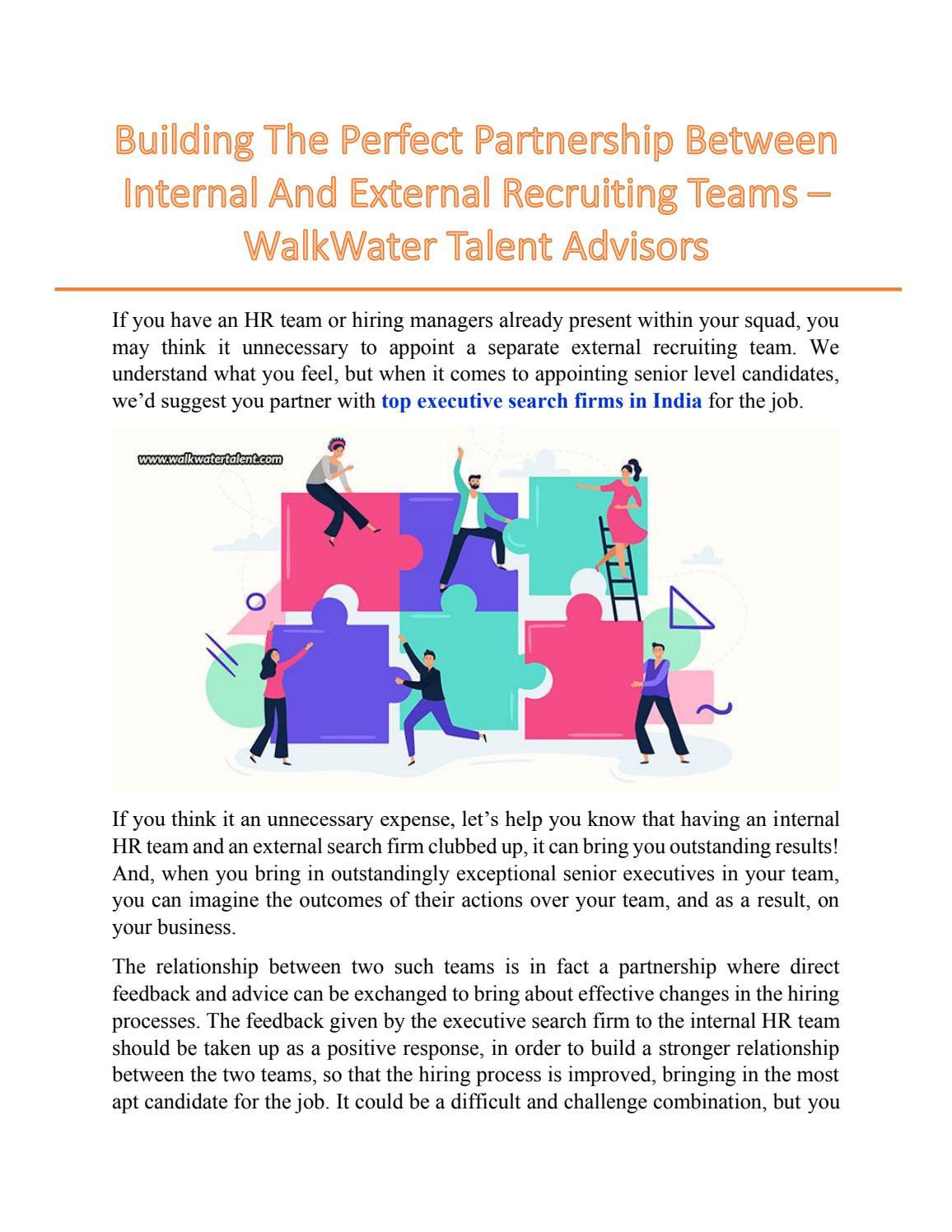 Building The Perfect Partnership Between Internal And External ...