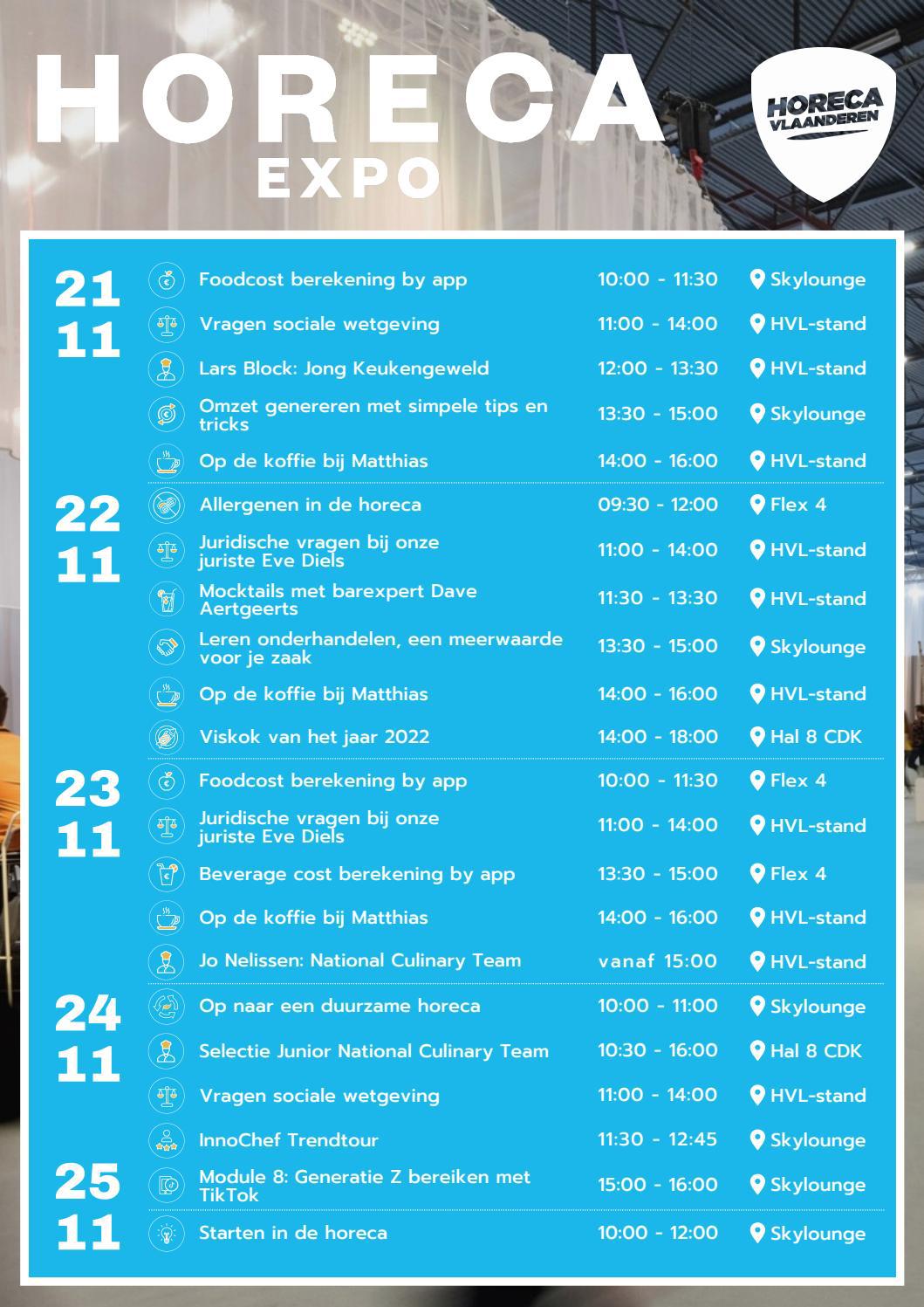 Horeca Vlaanderen - Programma Horeca Expo 2021 by Horeca Vlaanderen - Issuu