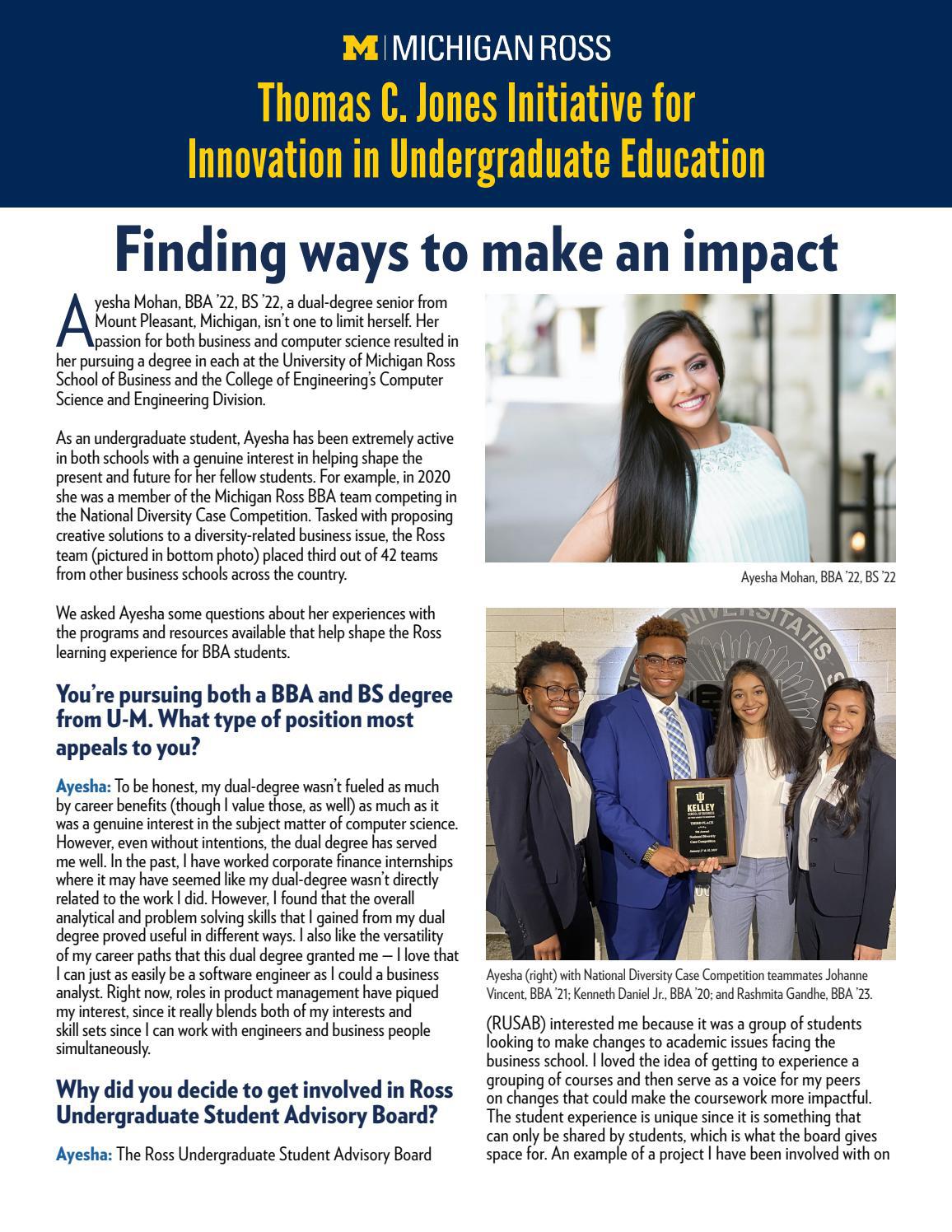 Tom Jones Initiative Helps BBA Students Make Impacts in Their Careers ...