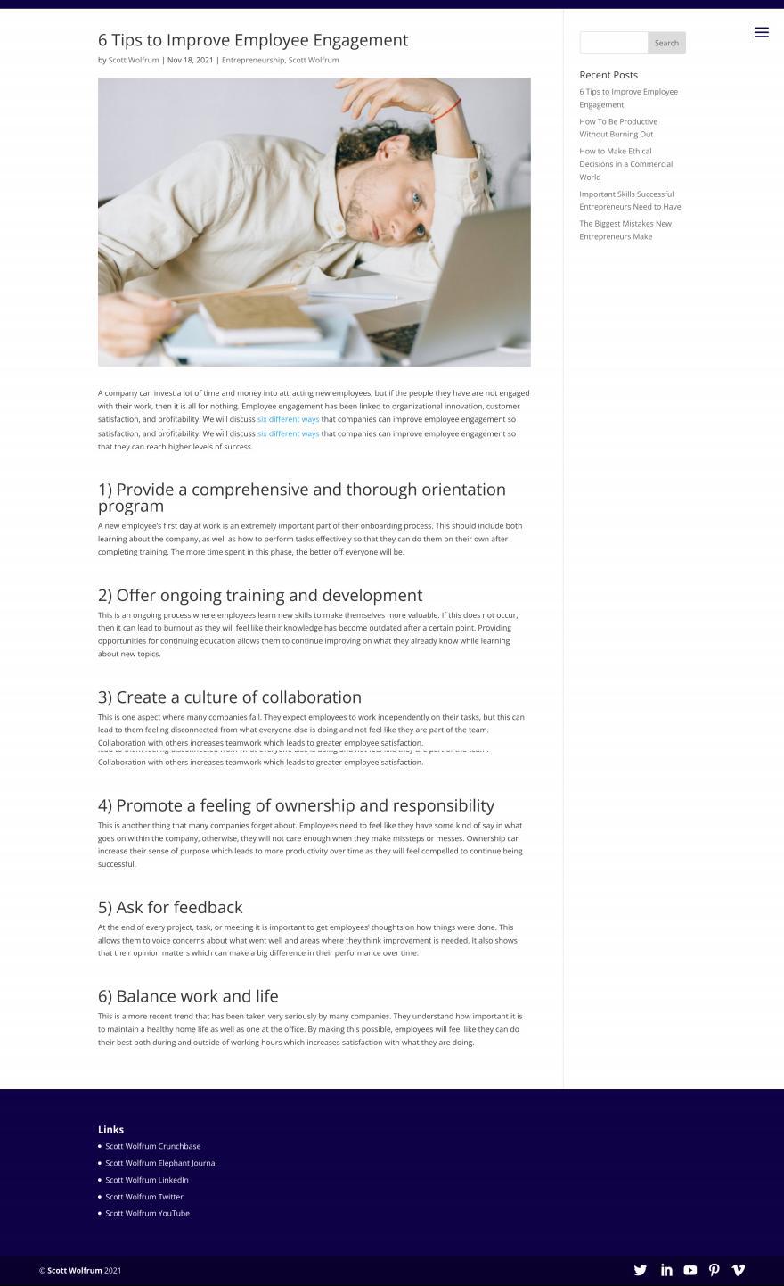 6 Tips to Improve Employee Engagement by Scott Wolfrum - Issuu