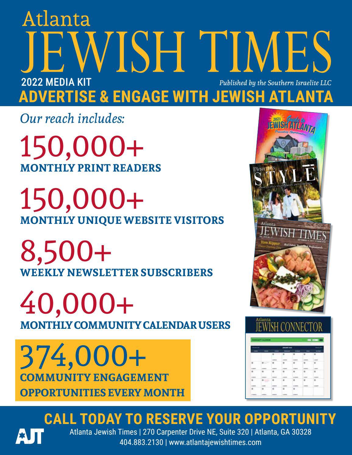 Atlanta Jewish Times 2022 Media Kit by Atlanta Jewish Times - Issuu