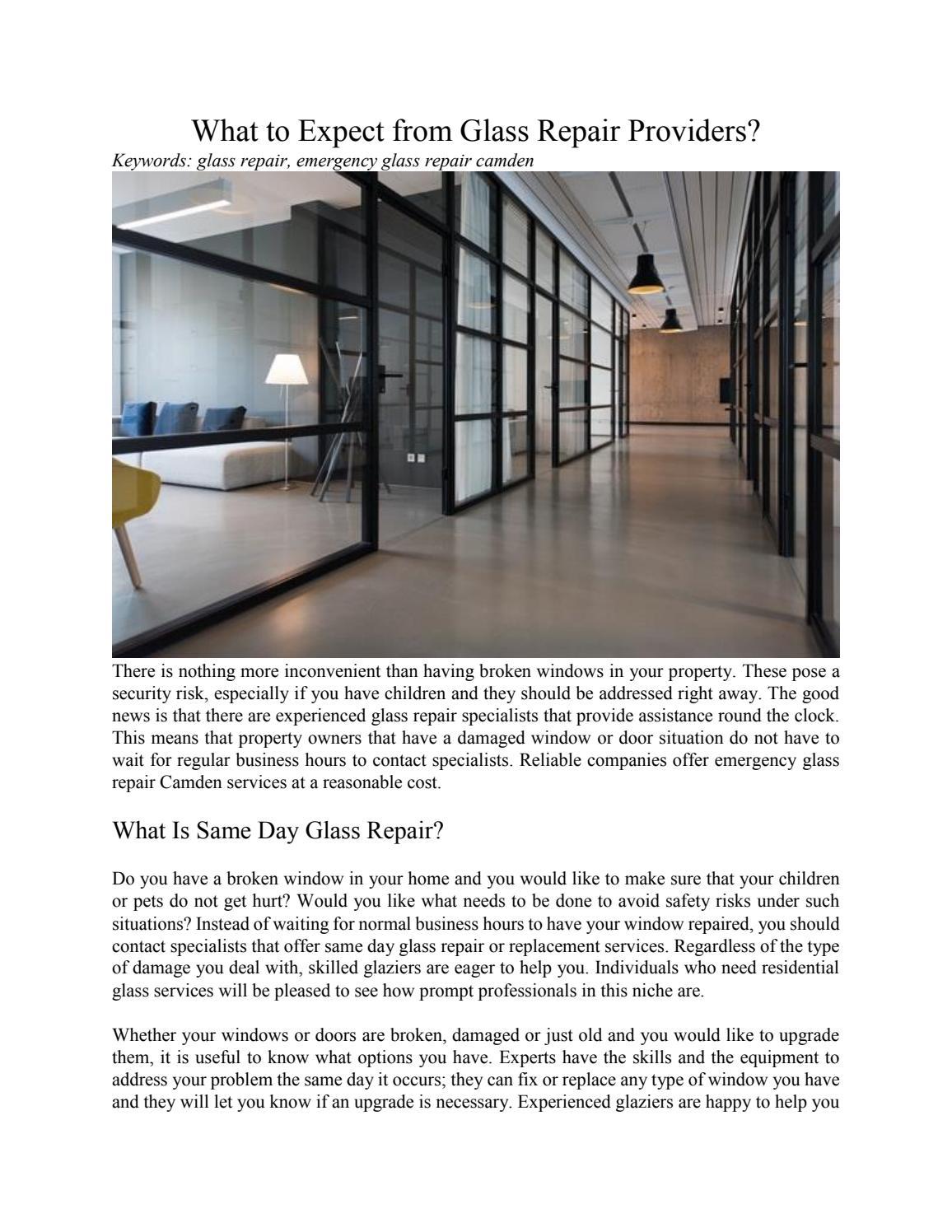 What to Expect from Glass Repair Providers? by AngelaParker3 - Issuu