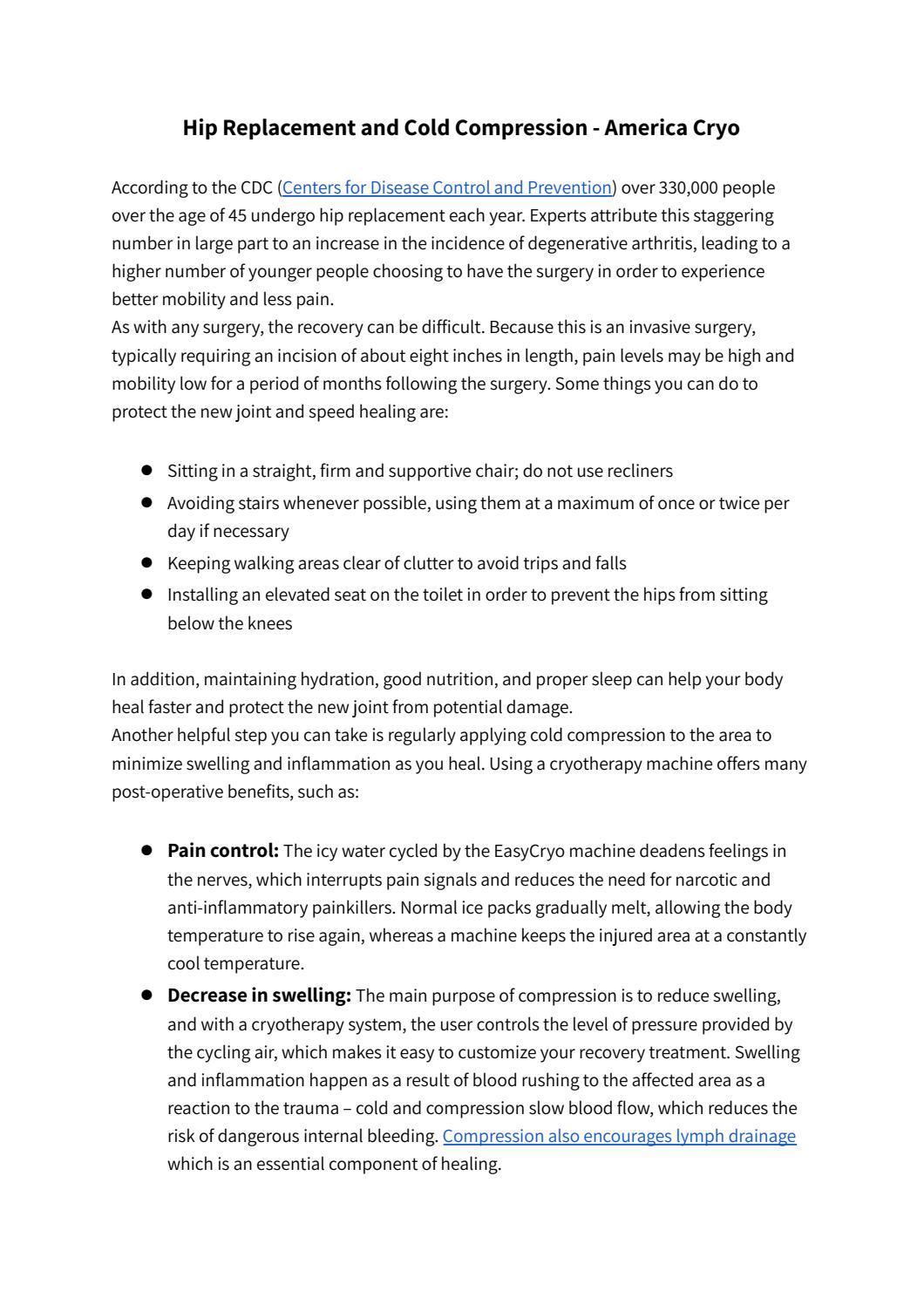 Hip Replacement and Cold Compression - America Cryo by AmericaCryo - Issuu