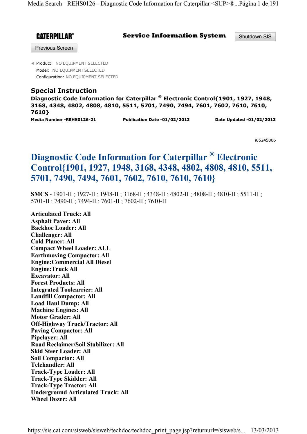 Caterpillar CID MID FMI Fault Codes List Manual PDF DOWNLOAD By Www