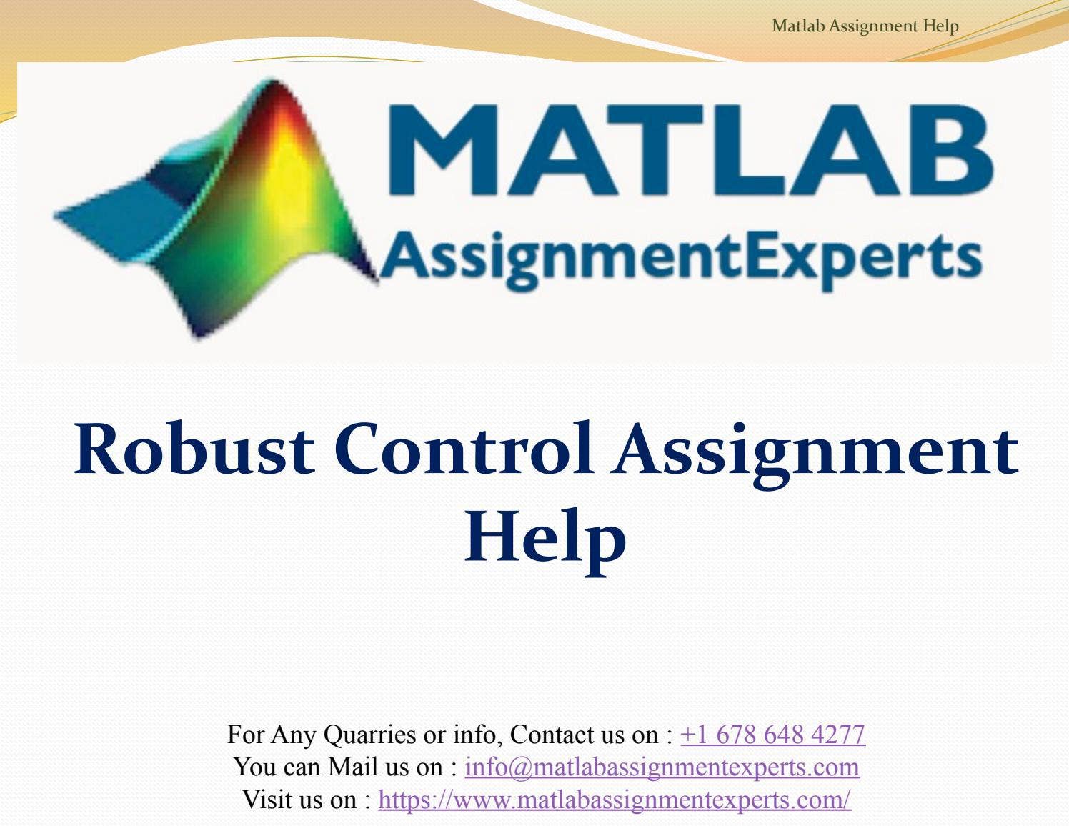 Robust Control Assignment Help by Matlab Assignment Experts - Issuu