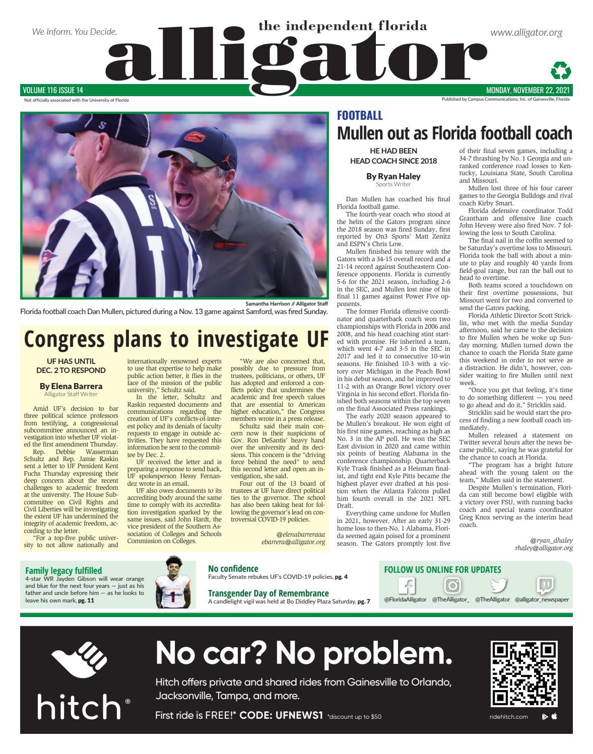 Monday, Nov. 22 2021 by The Independent Florida Alligator - Issuu