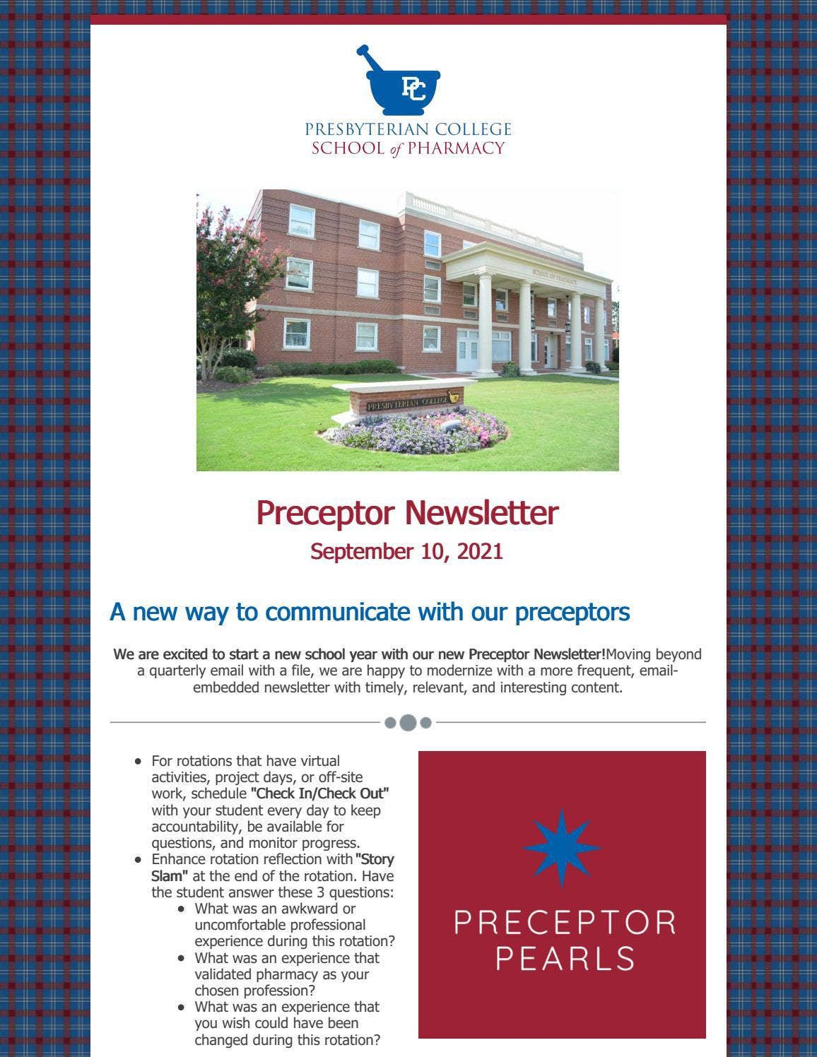 PCSP Preceptor Newsletter 9.10.21 by Presbyterian College - Issuu
