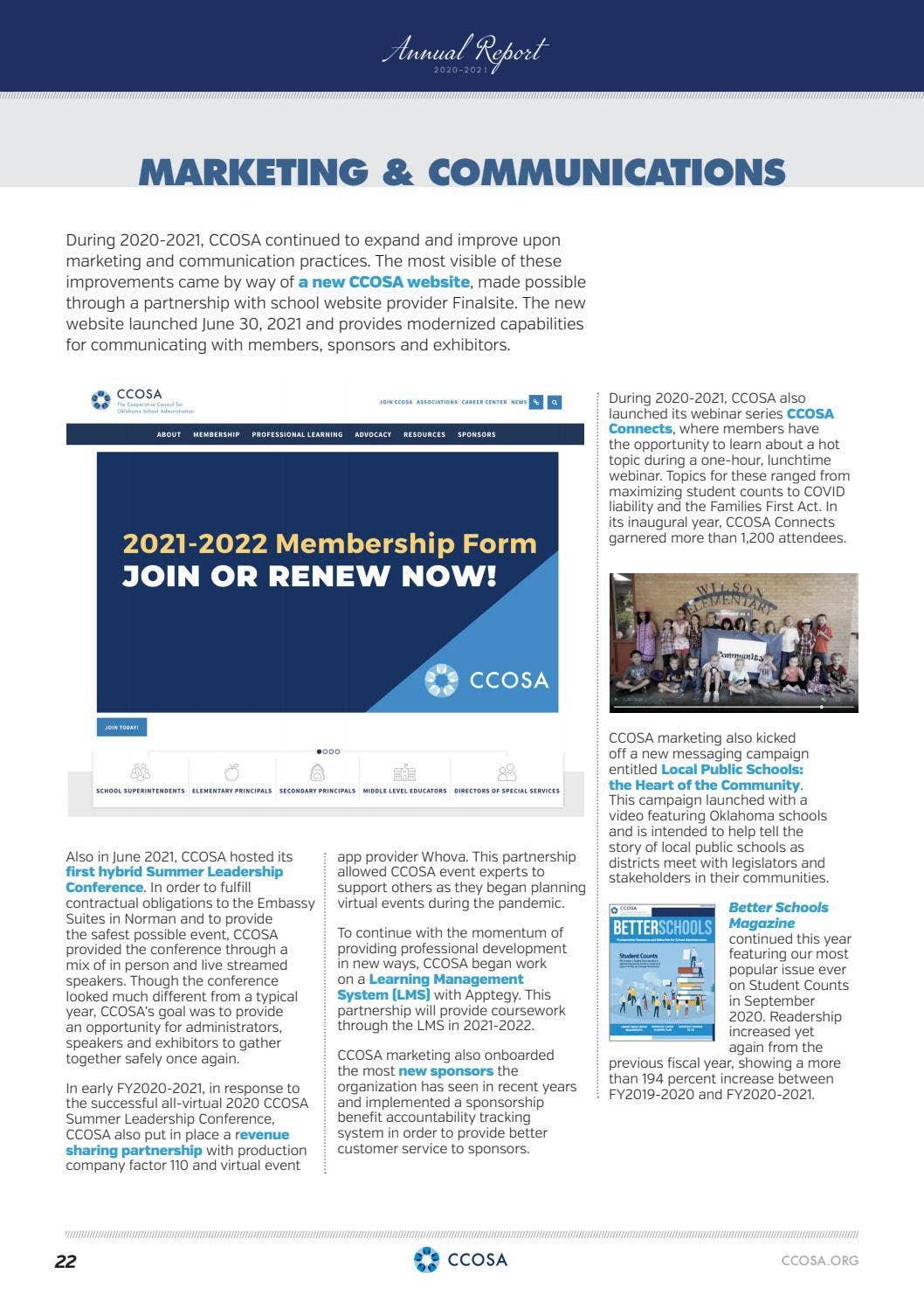 CCOSA Annual Report 2020-2021 by CCOSA - Issuu