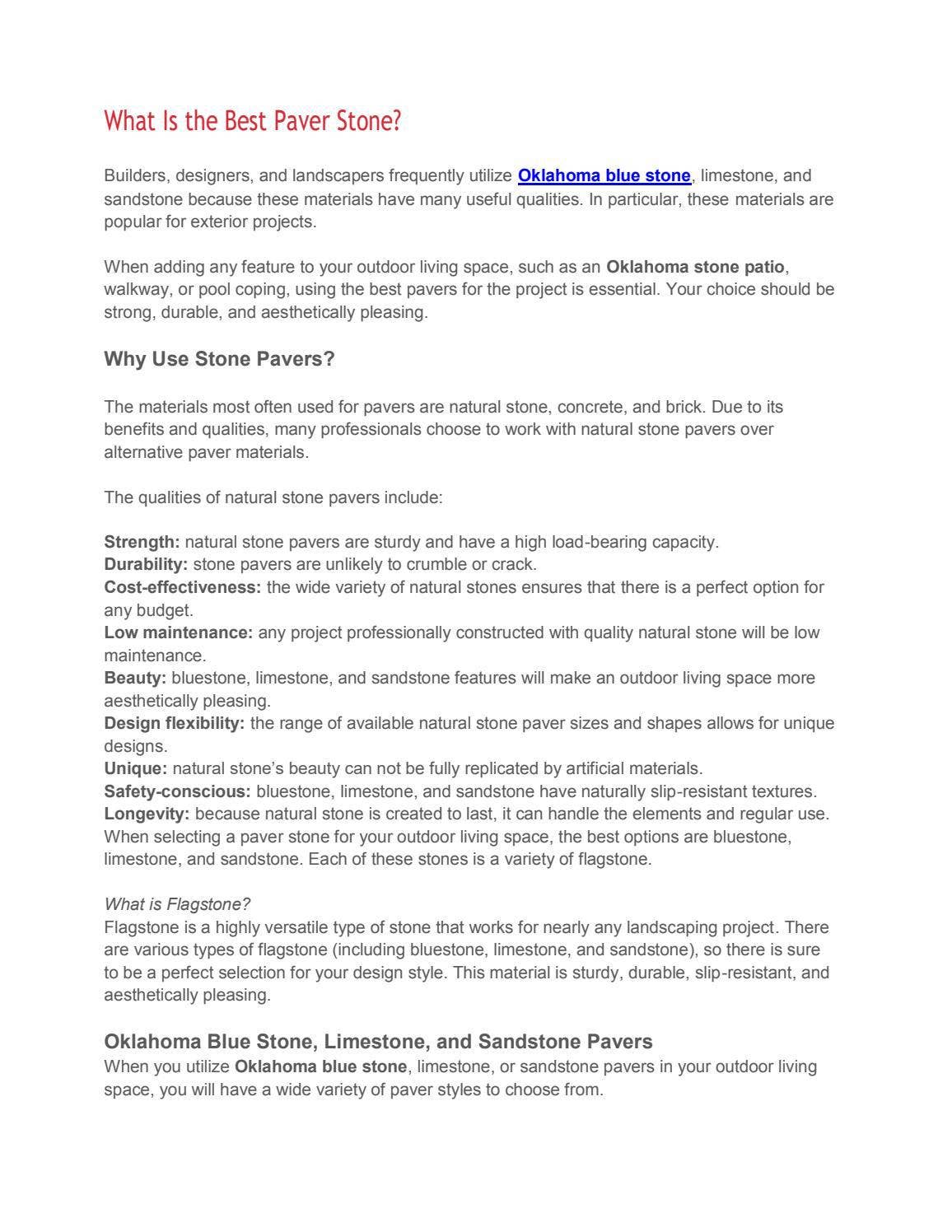 What Is the Best Paver Stone? by richburg stone - Issuu