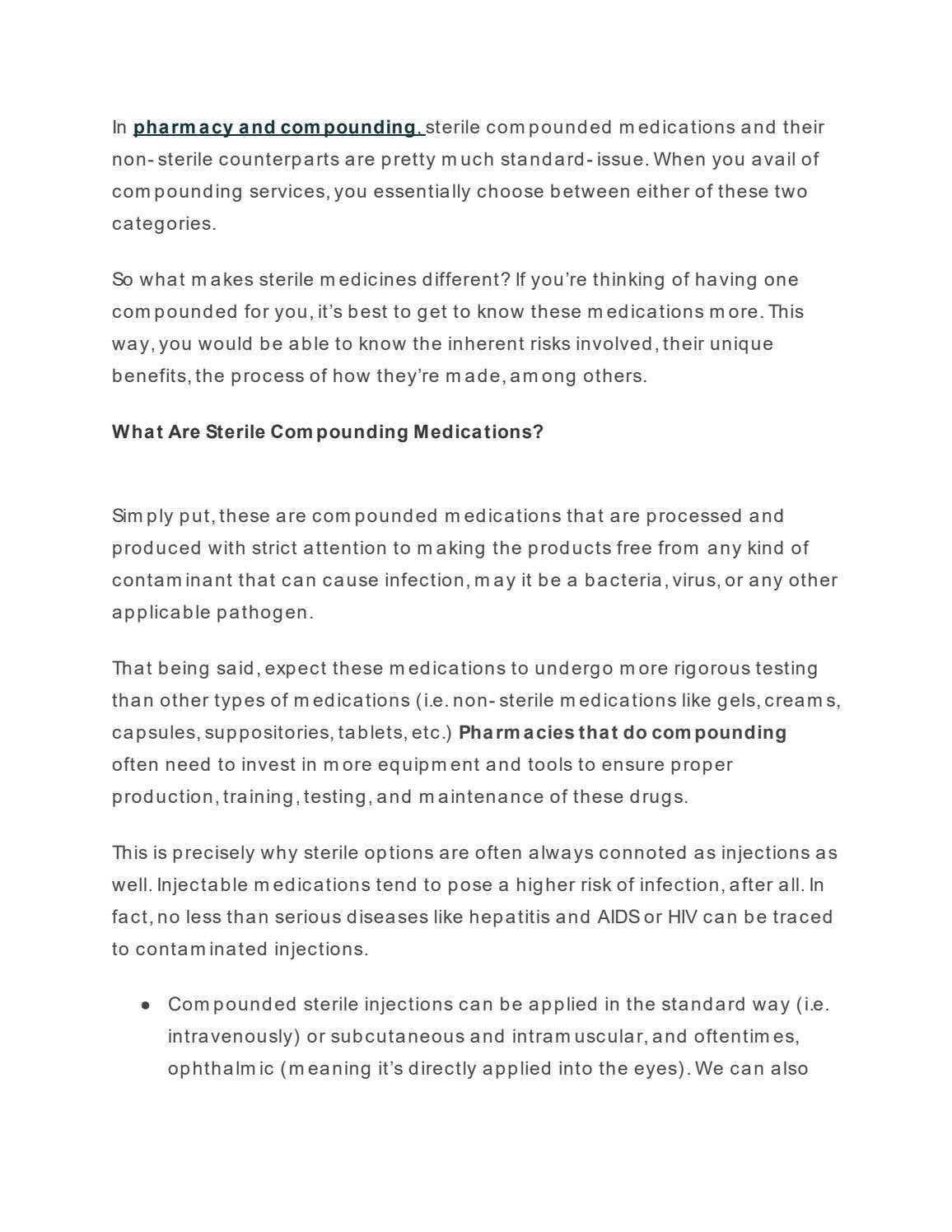 Sterile Compounding Injections_ Things You Need to Know by Baylife - Issuu