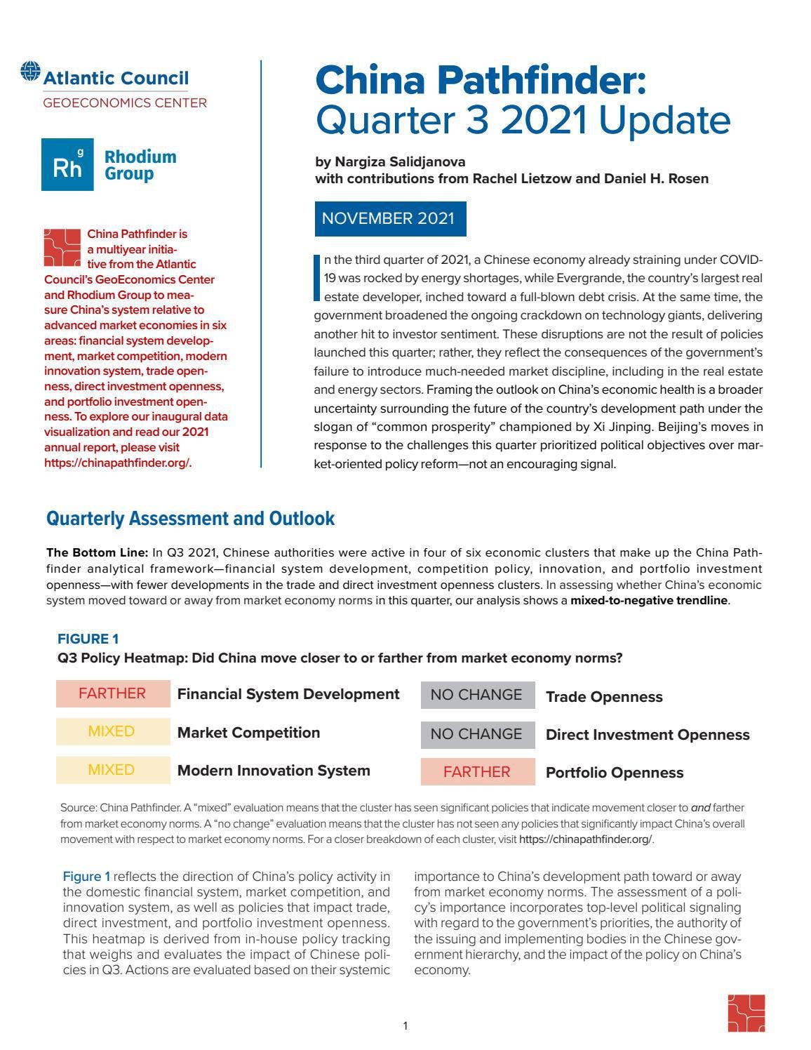 China Pathfinder: Quarter 3 2021 Update by Atlantic Council - Issuu